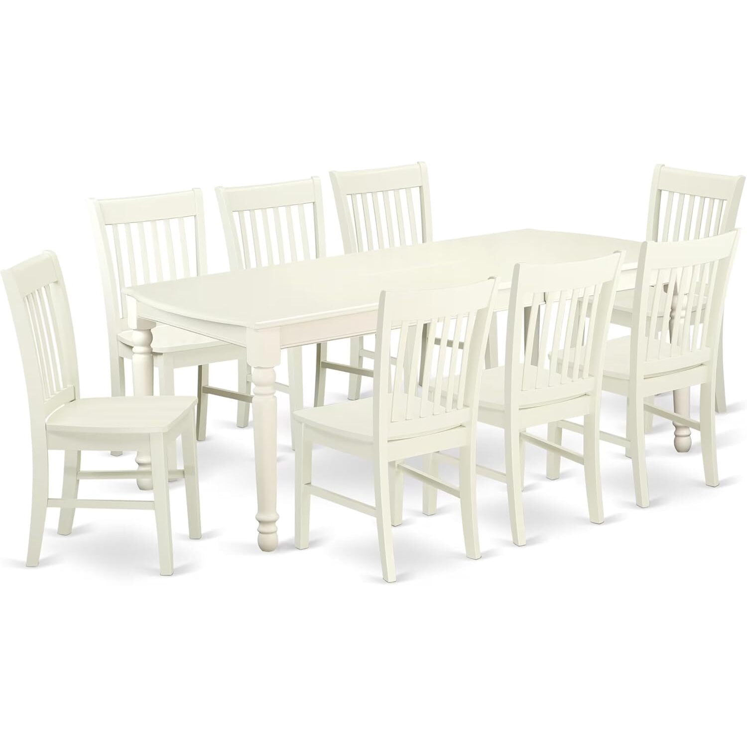 HomeStock 9 Piece Dining Table Set Includes A Rectangle Dinner Table ...