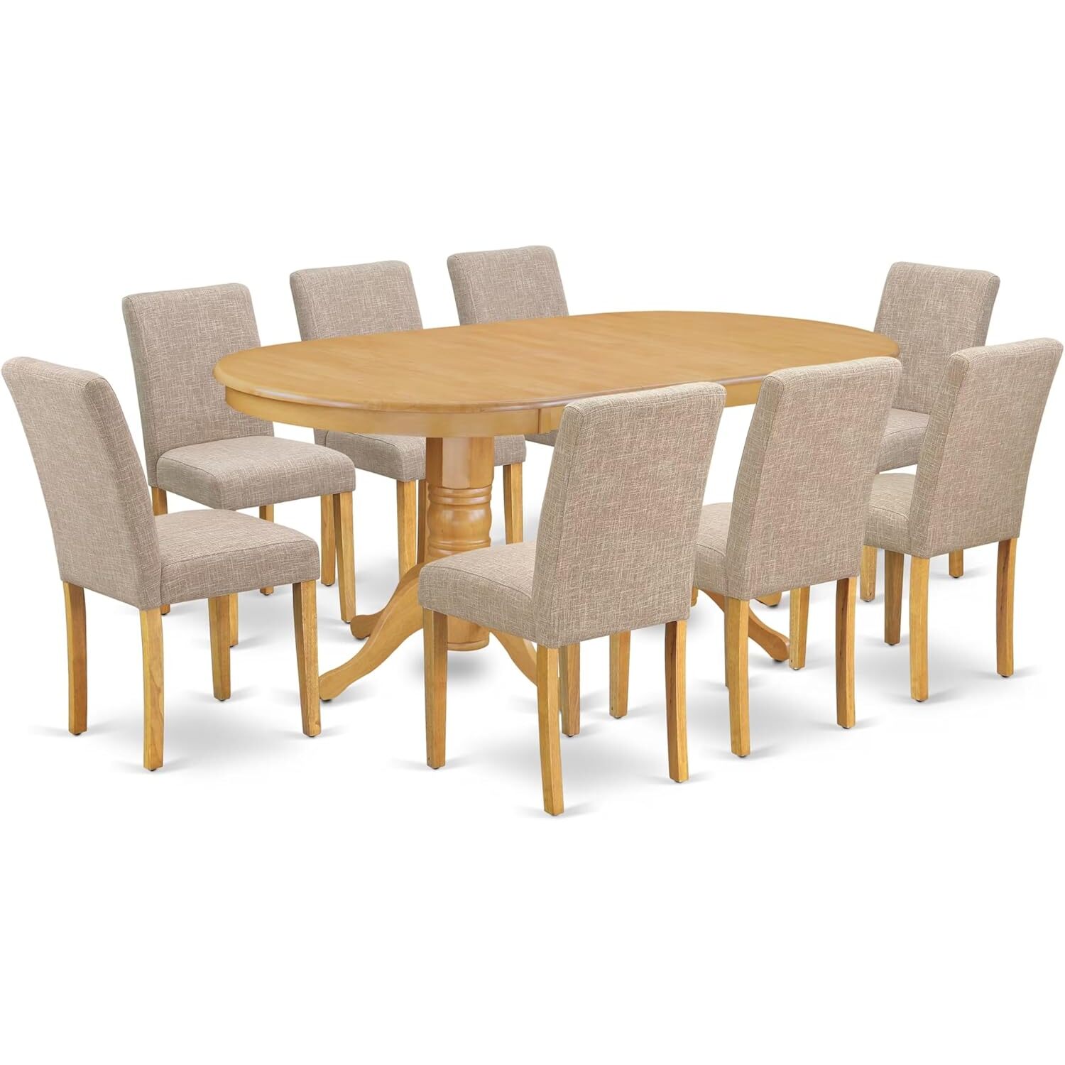 HomeStock 9 Piece Dining Table Set Includes an Oval Dining Room Table ...