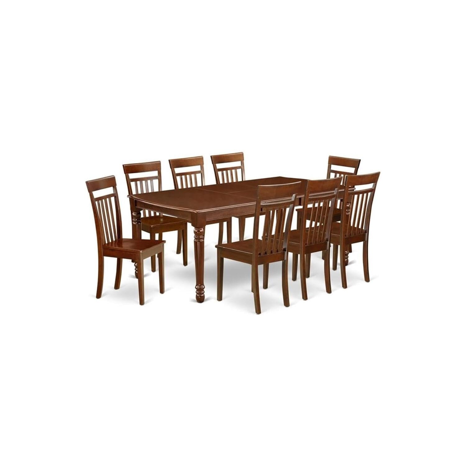 HomeStock 9 Piece Modern Dining Table Set Includes A Rectangle Wooden ...