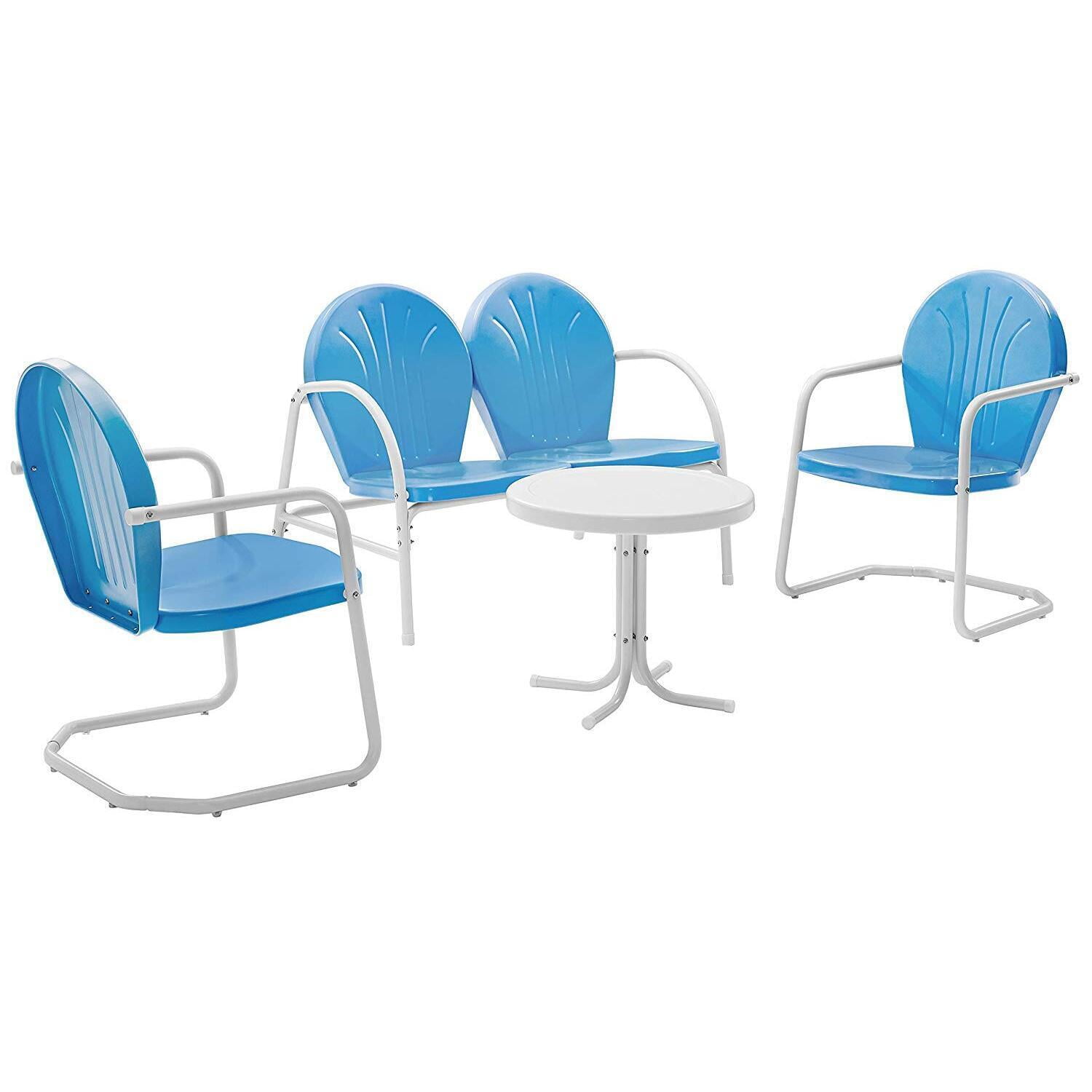 HomeStock African Adventure 4 Piece Outdoor Metal Conversation Set ...
