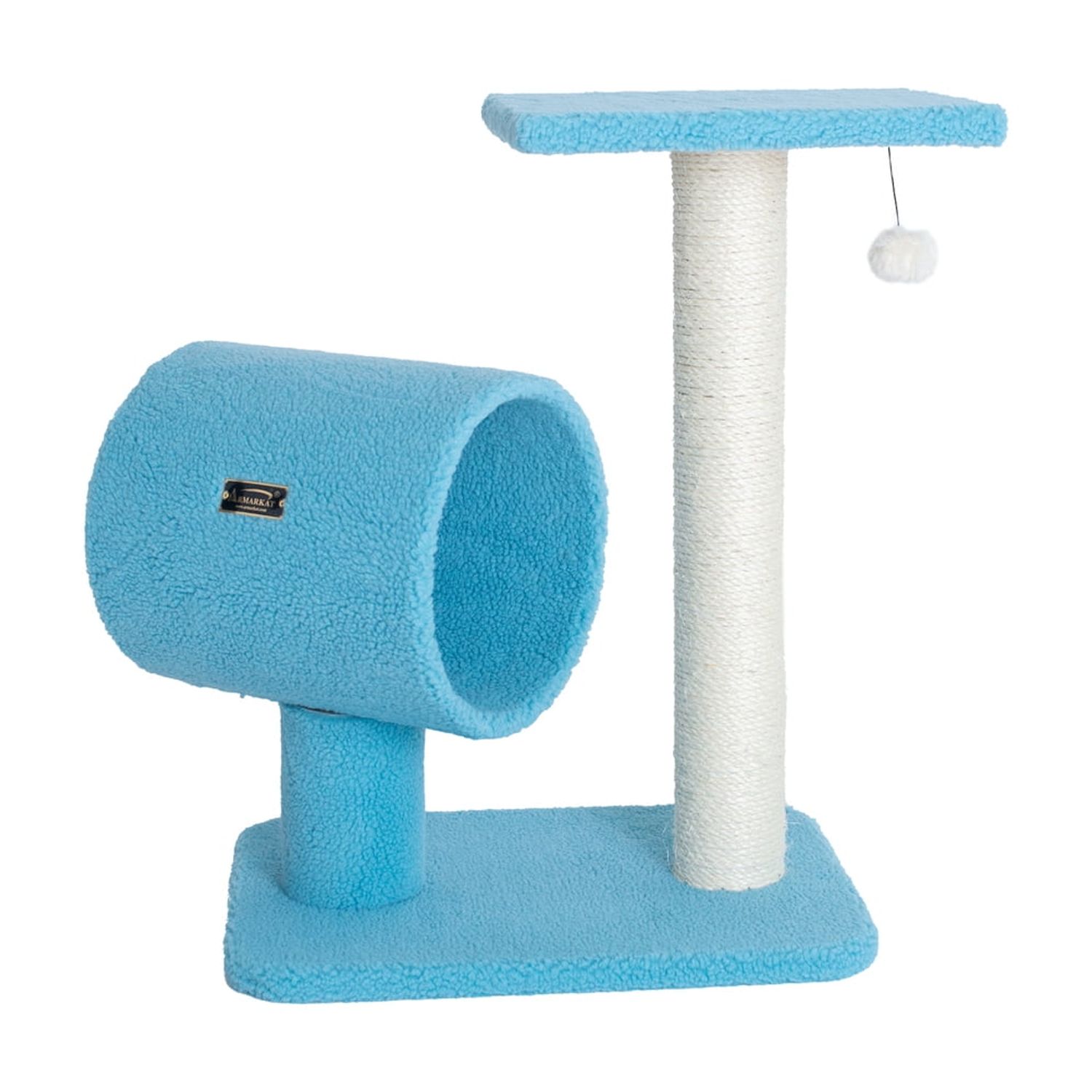 HomeStock African Adventure Blue Cat Tree with Scratcher and Tunnel for ...