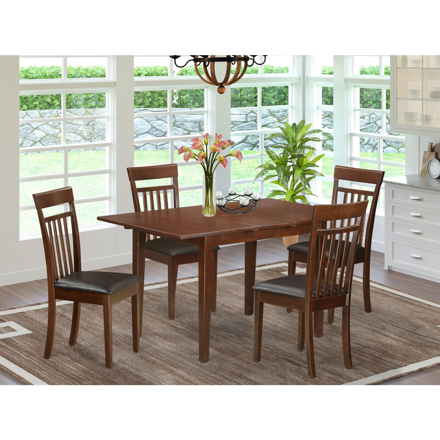 HomeStock African Adventure Table Set - Table With Leaf And Dining ...