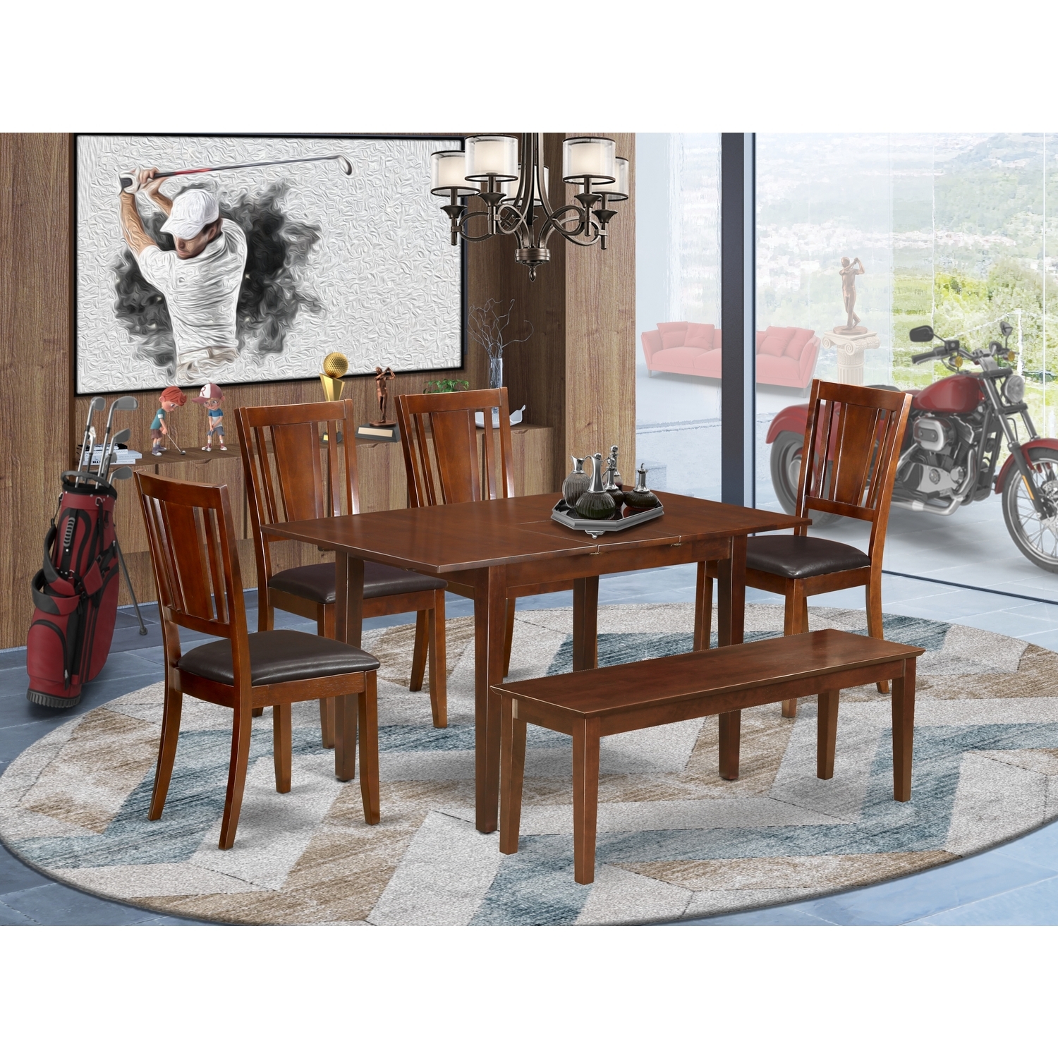 Modern Dinette Set - Table with Leaf & Kitchen Chairs - Small Space ...