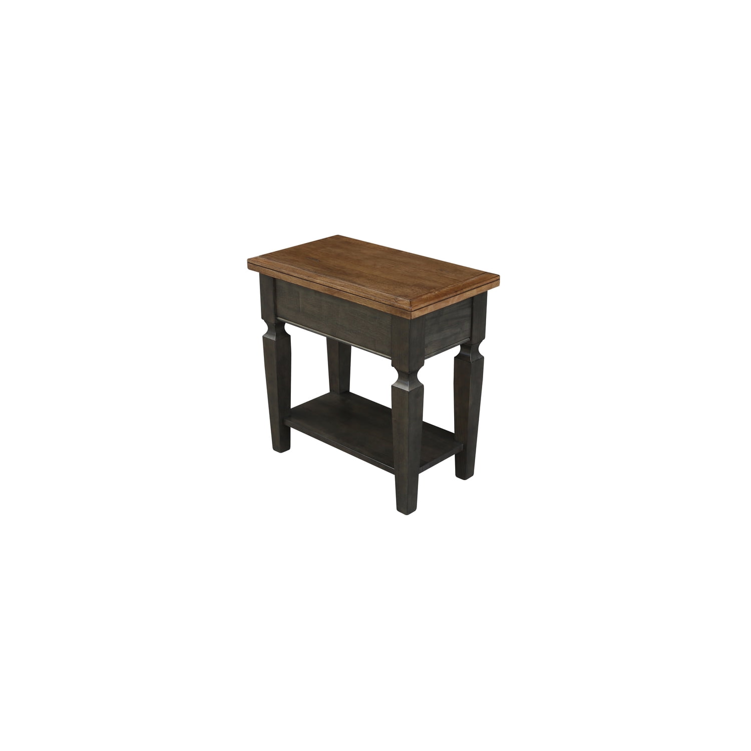 HomeStock African Artistry Parawood Side Table with Butcher Block ...