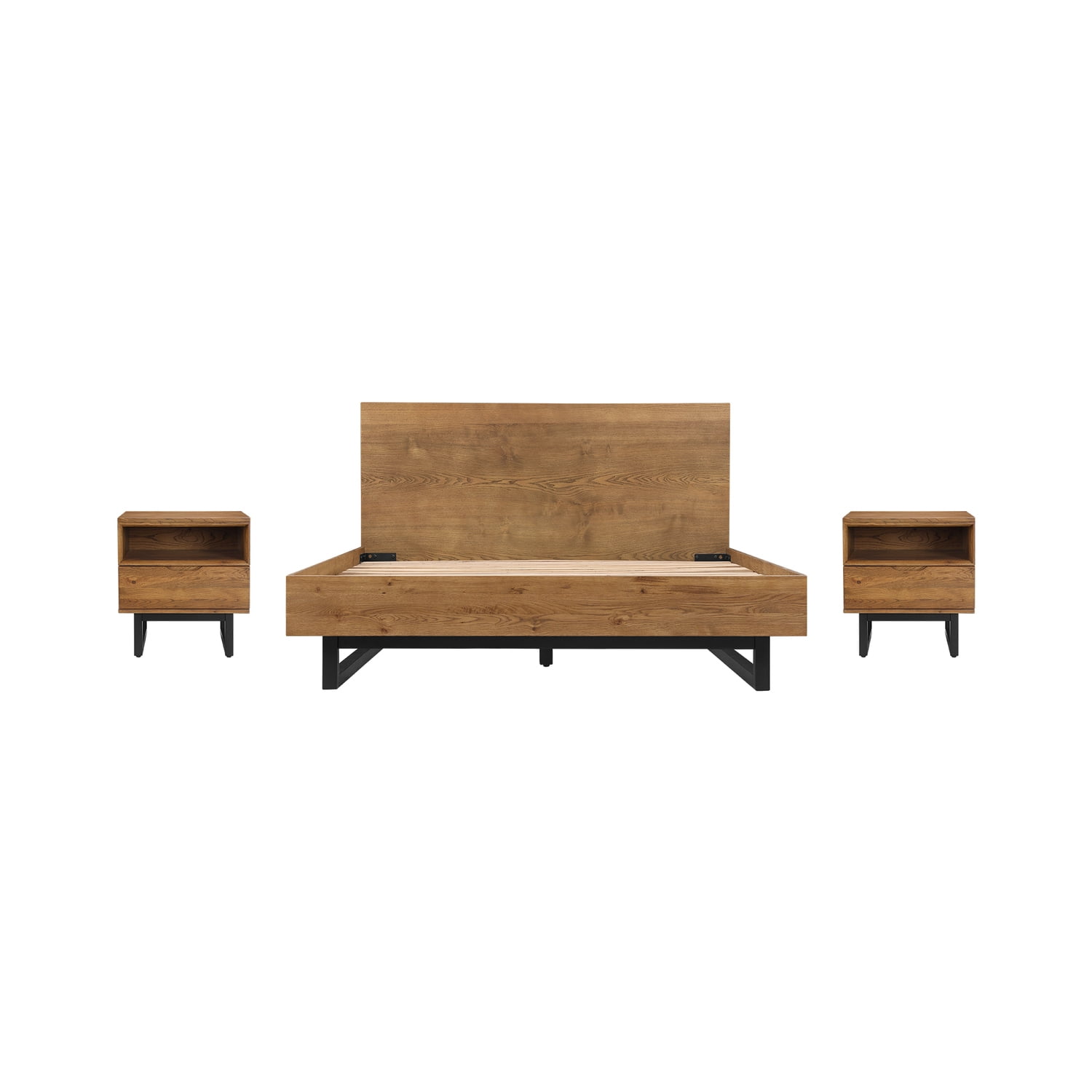 HomeStock Antique 3-Piece Platform Bed Frame Set - King 83" x 79" x 46 ...