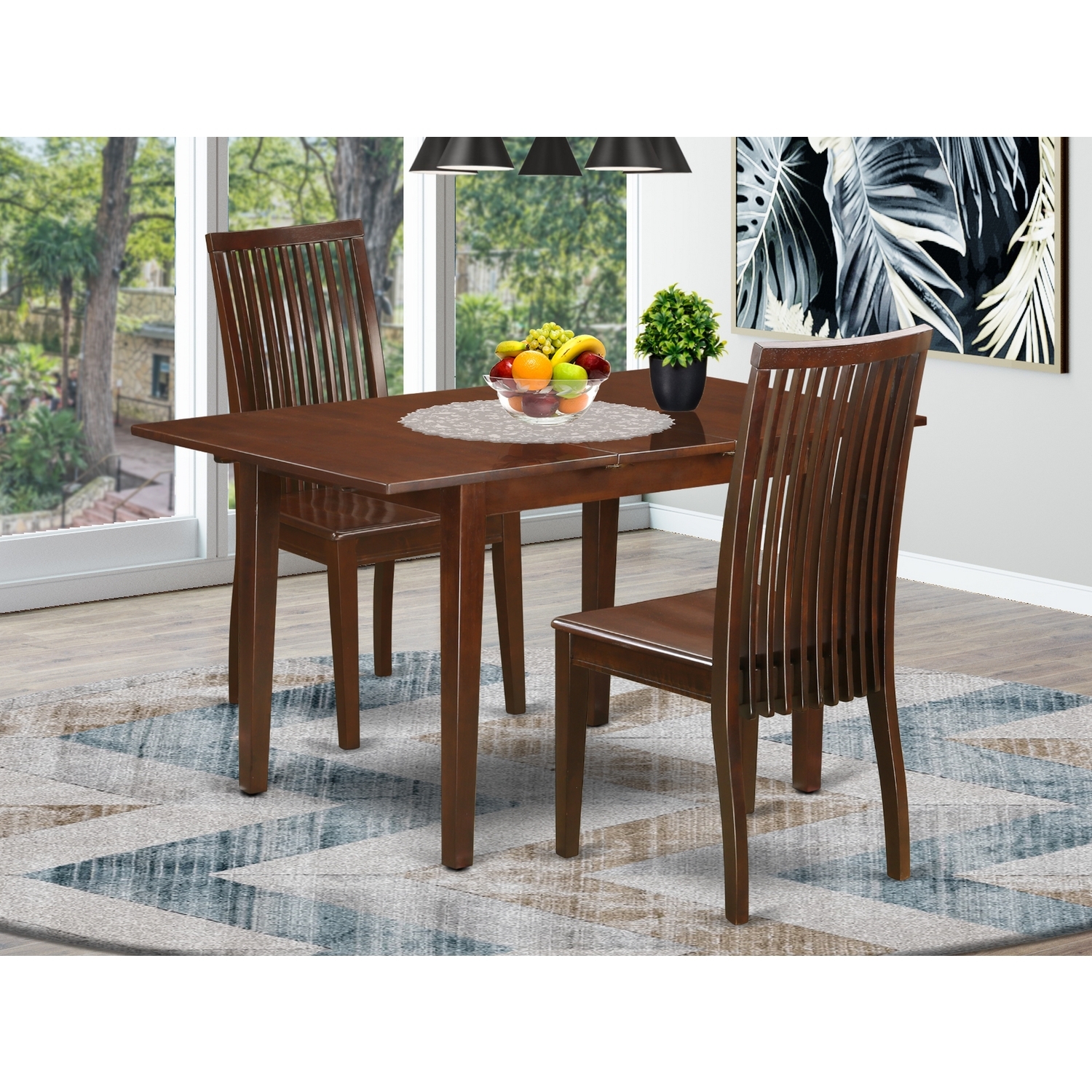 Dinette Table Set 3 Piece - Kitchen Table with Chairs, Small Dining Set ...