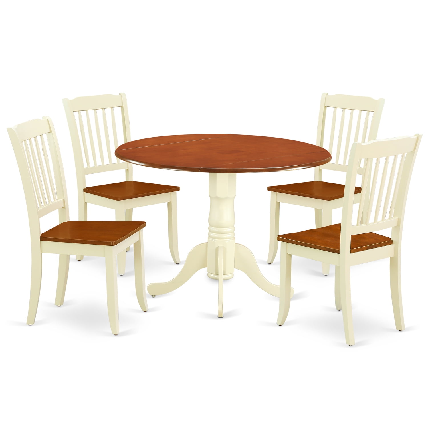 Round Dining Set 5Pc Antique Table & Chairs - 42 Inch Round Table ...