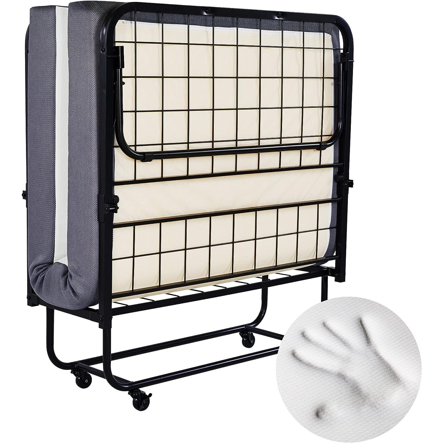 Folding Bed with Memory Foam Mattress & Frame - Easy Assembly ...