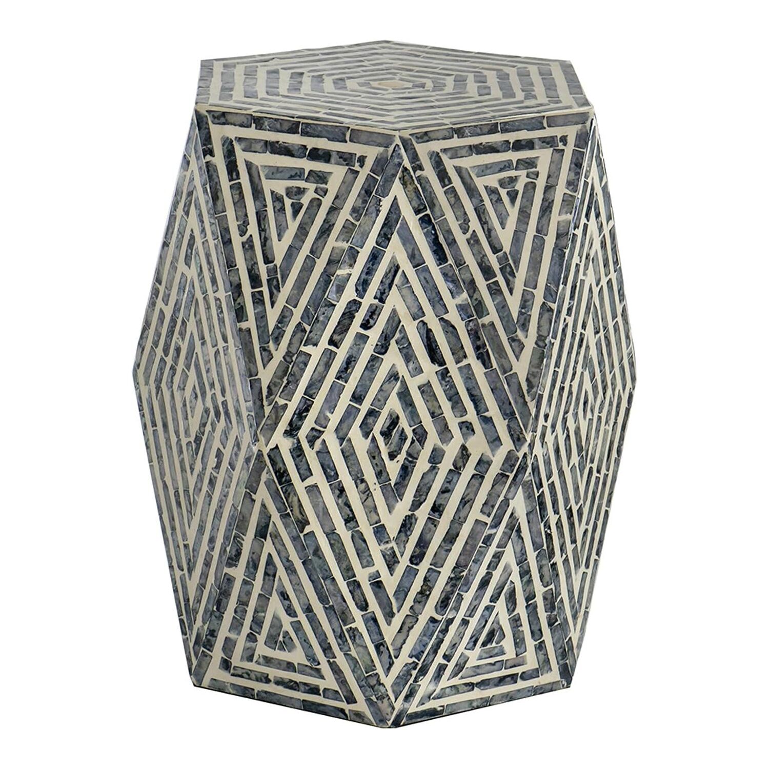 HomeStock Antique Appeal Hexagon Pedestal Stool - 16" x 14" x 18 ...