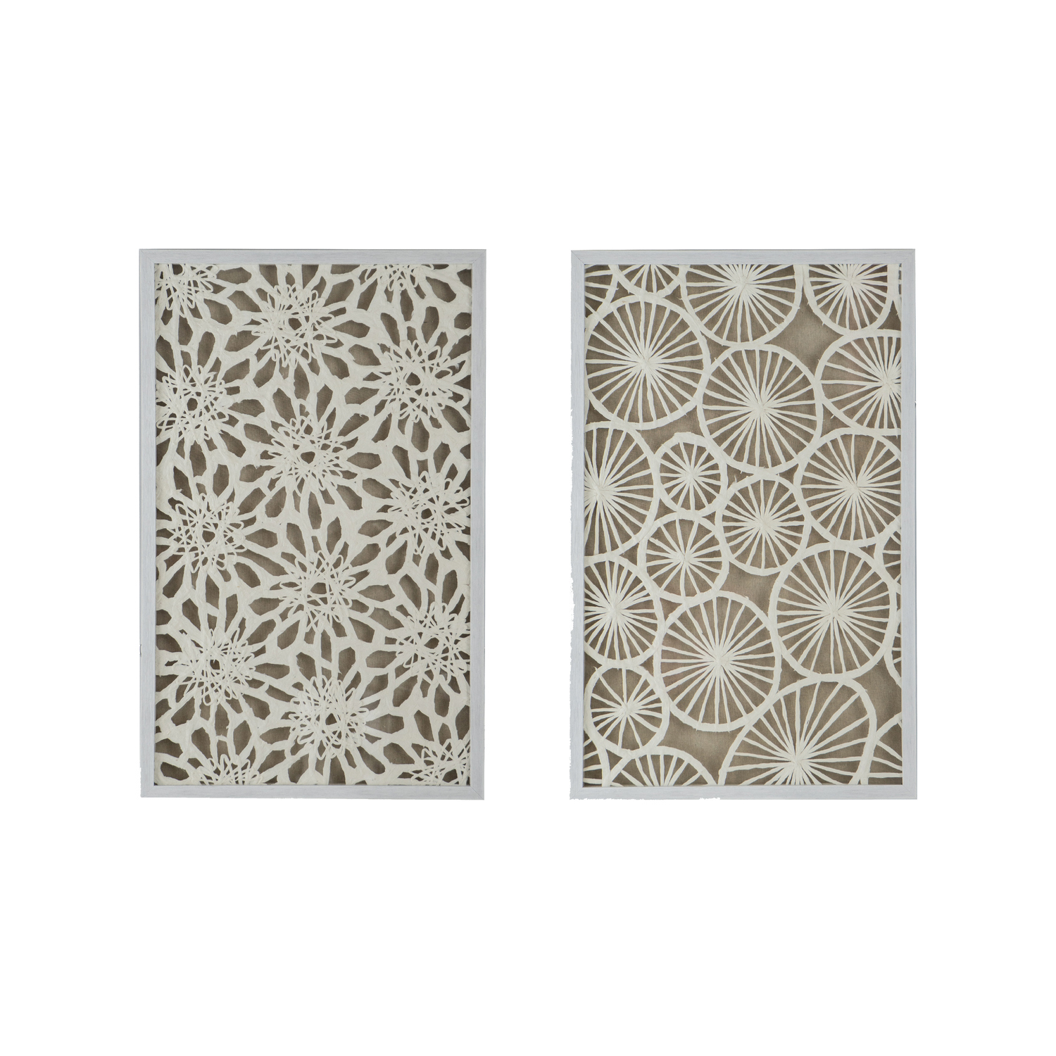 HomeStock Antique Shadow Box Wall Decor - Set of 2, White, 1.2"x1.2"x11 ...