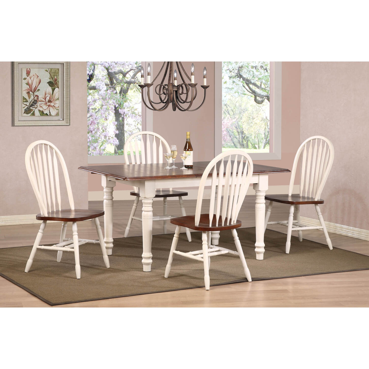 HomeStock Art Deco Dreams 5 Piece 48-60" Rectangular Extendable Dining ...