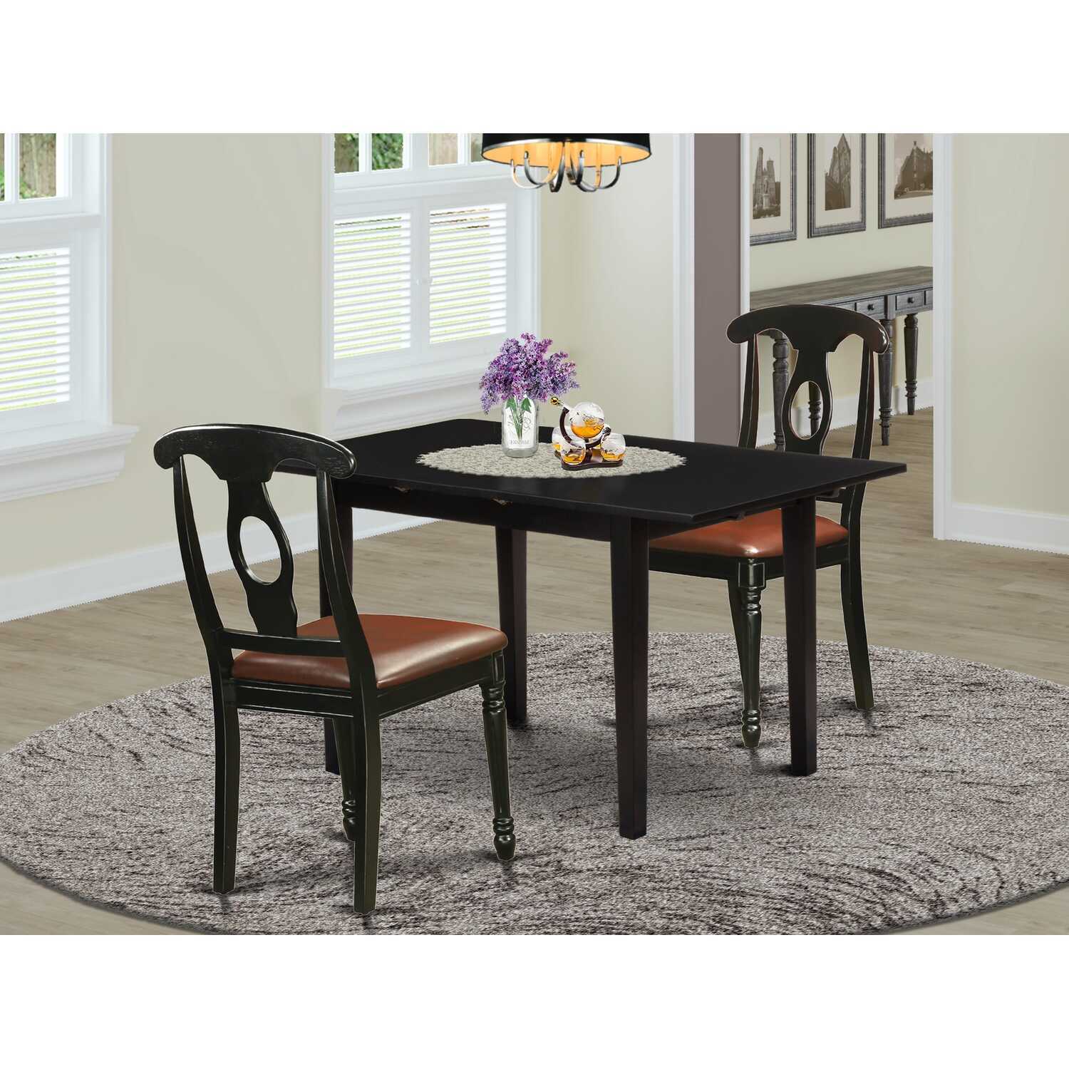 HomeStock Art Deco Dreams Furniture Dining Table Set Contains a Rectangle Dining Room Table with ...