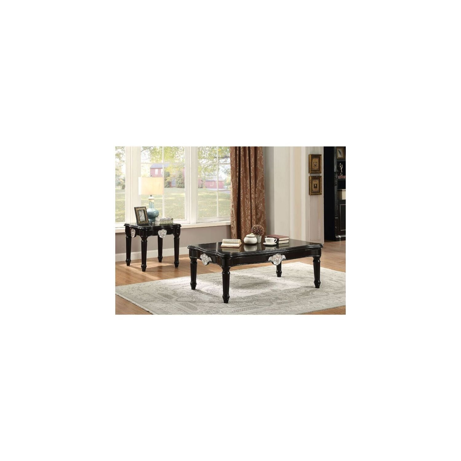 HomeStock Art Nouveau Allure End Table, Black - Walmart.com