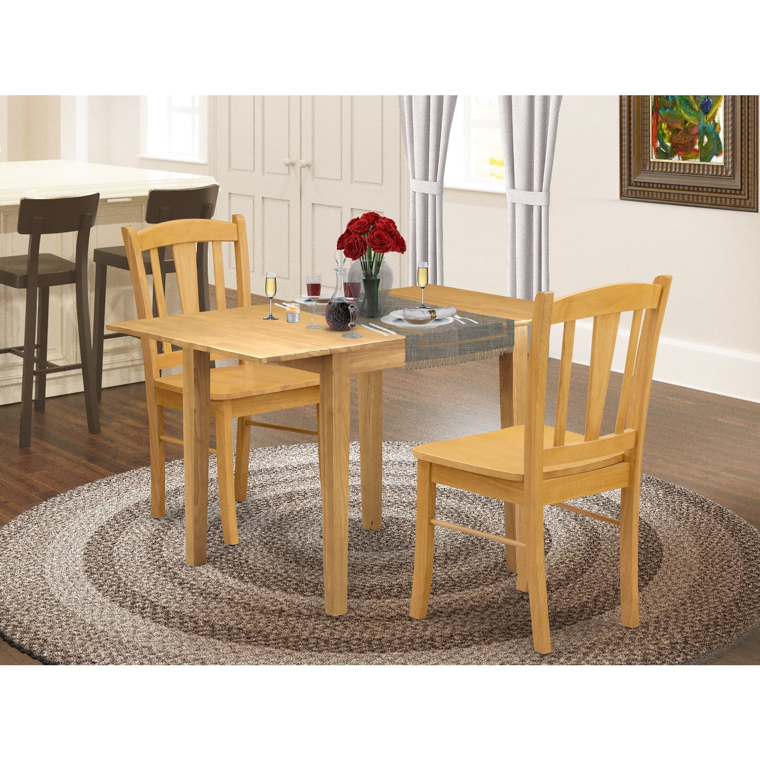 HomeStock Art Nouveau Allure Modern Dining Table Set 3 Pcs- 2 Excellent ...