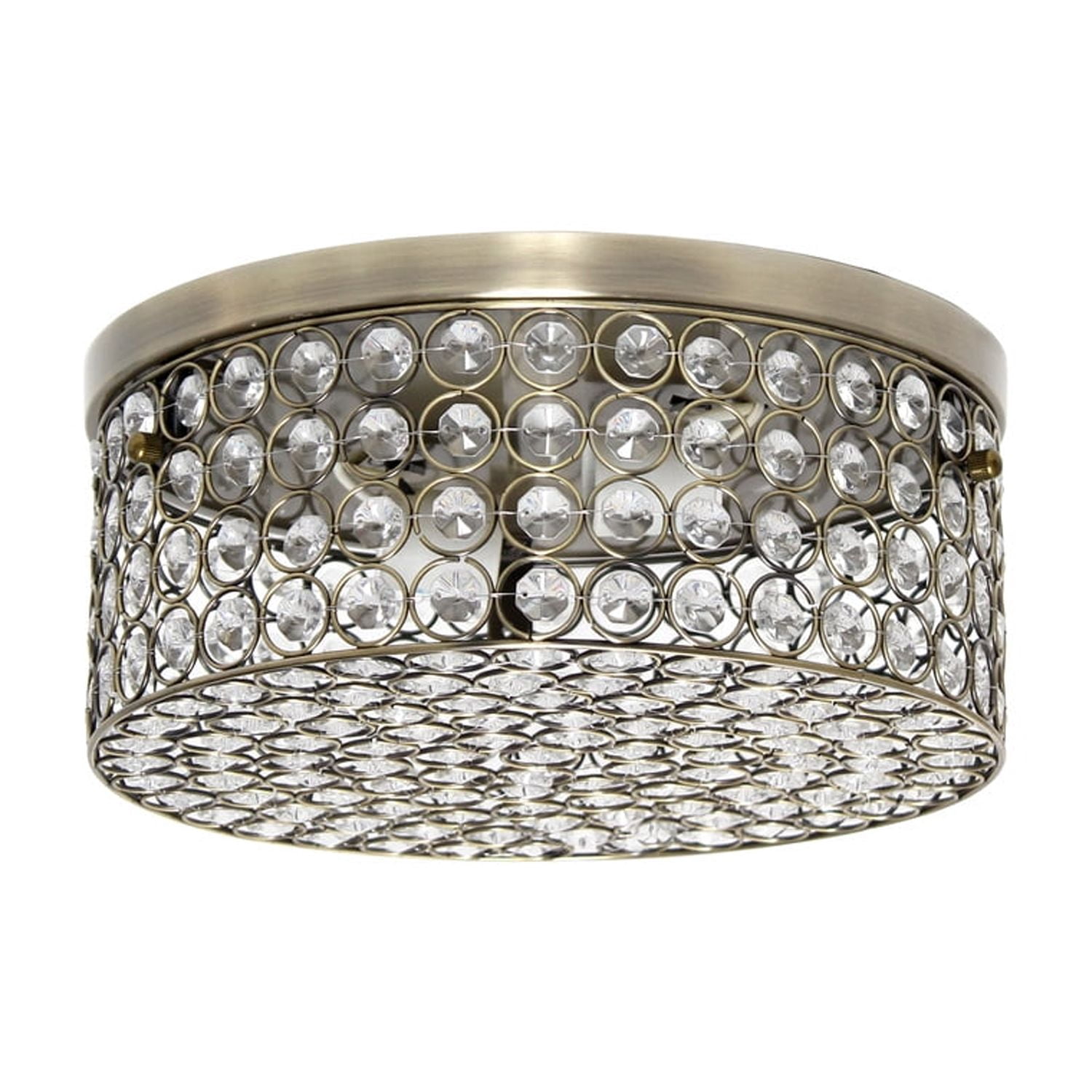 HomeStock Artisanal Abode 12 Inch Modern Metal 2 Light Round Ceiling ...