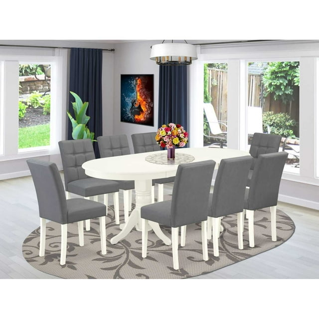HomeStock Artisanal Abode 9 Piece Dining Room Table Set Contains An ...