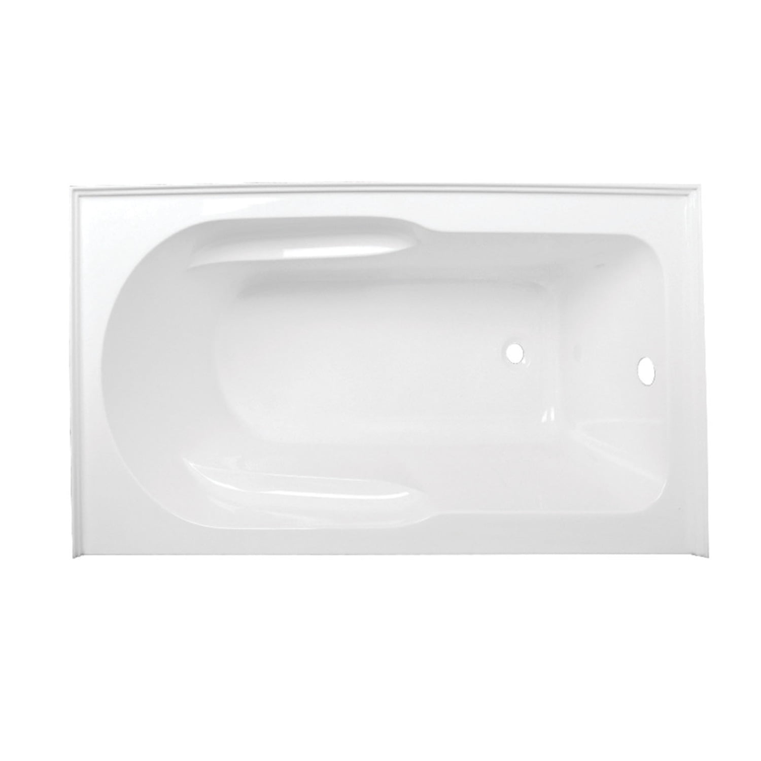 60 Inch Acrylic Alcove Tub - White Bathtub with Anti-Skid & Right Drain ...