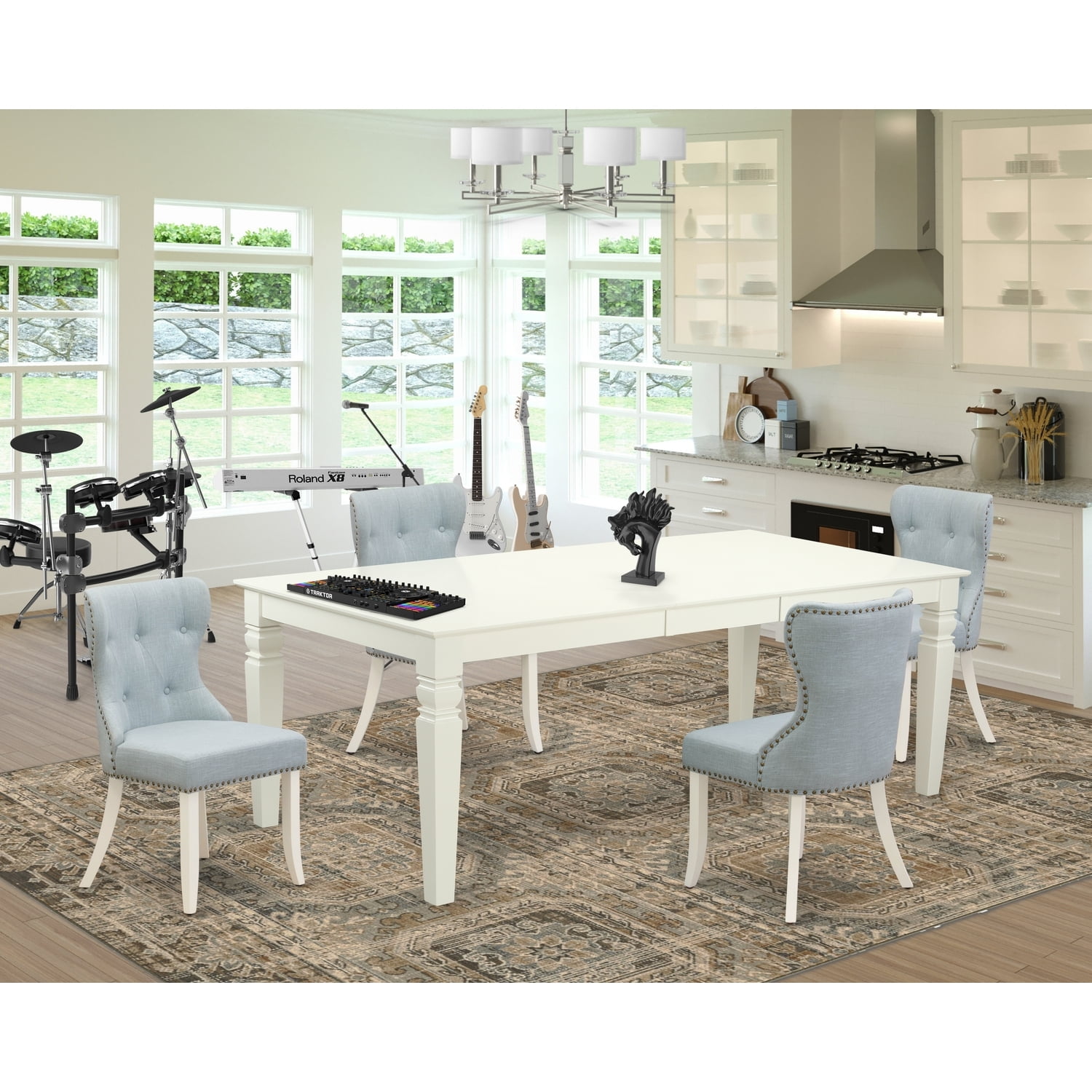HomeStock Artisanal Artistry Furniture A Modern Dining Table Set f 4 ...