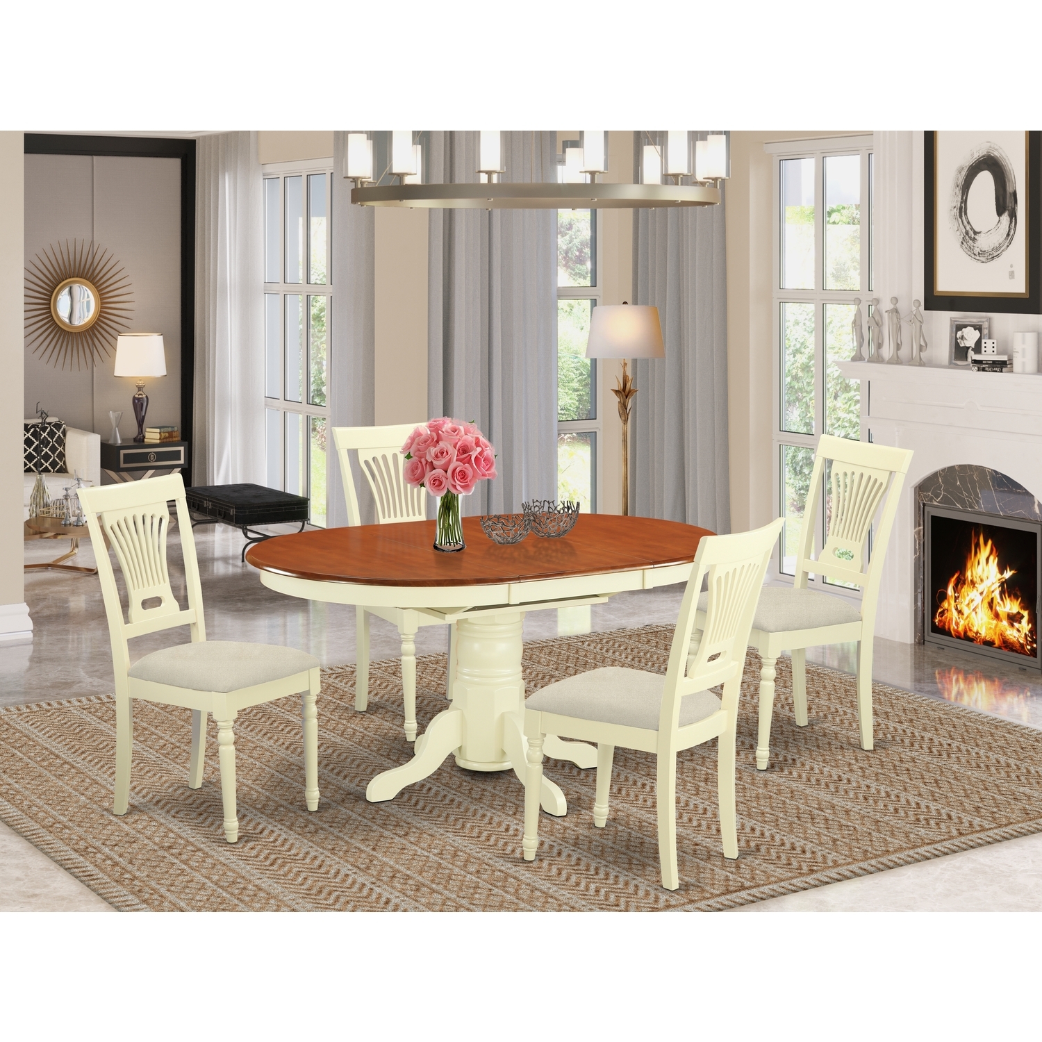 HomeStock Artisanal Artistry Set - Avon Table With Chairs - Walmart.com
