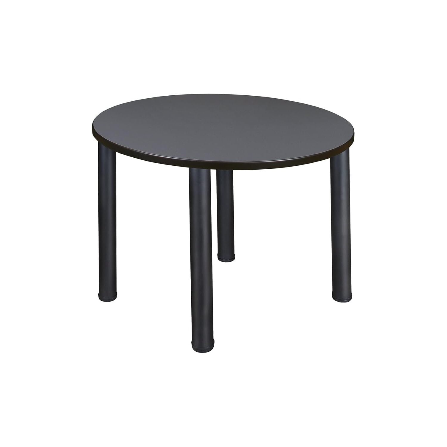 HomeStock Artisanal Attic 36" Round Breakroom Table- Grey/ Black ...