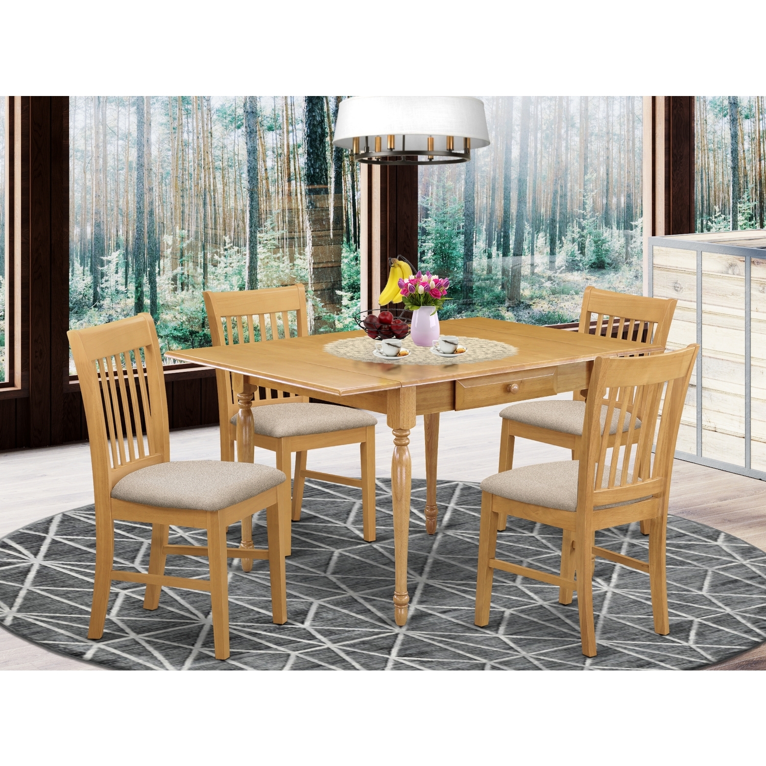 HomeStock Artisanal Attic 5 Pieces Wood Dining Table Set - Heavy Duty ...