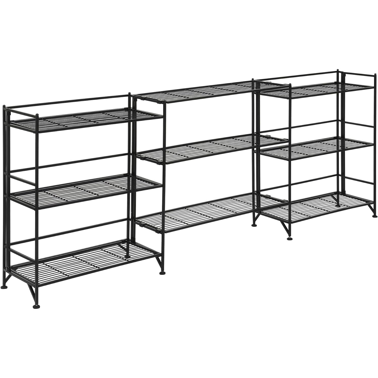 HomeStock Artisanal Attic Storage 3 Tier Wide Folding Metal Shelves ...