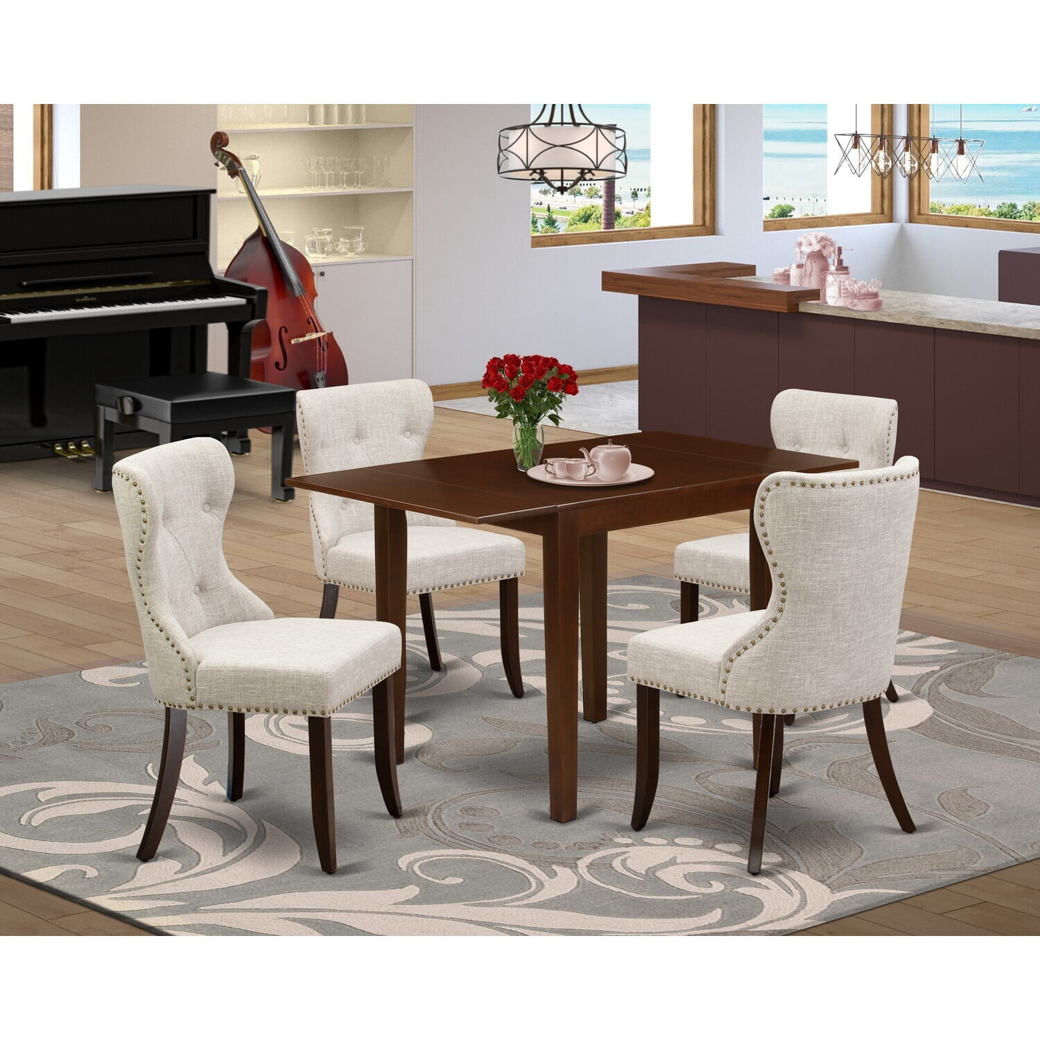 HomeStock Asian Aesthetics Furniture Ndsi5-Mah-35 - A Dining Set Of 4 ...