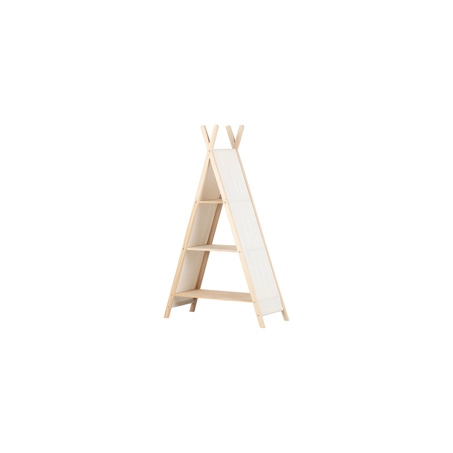 Homestock Asian Aesthetics Triangular 3-Tier Shelving Unit - Natural ...