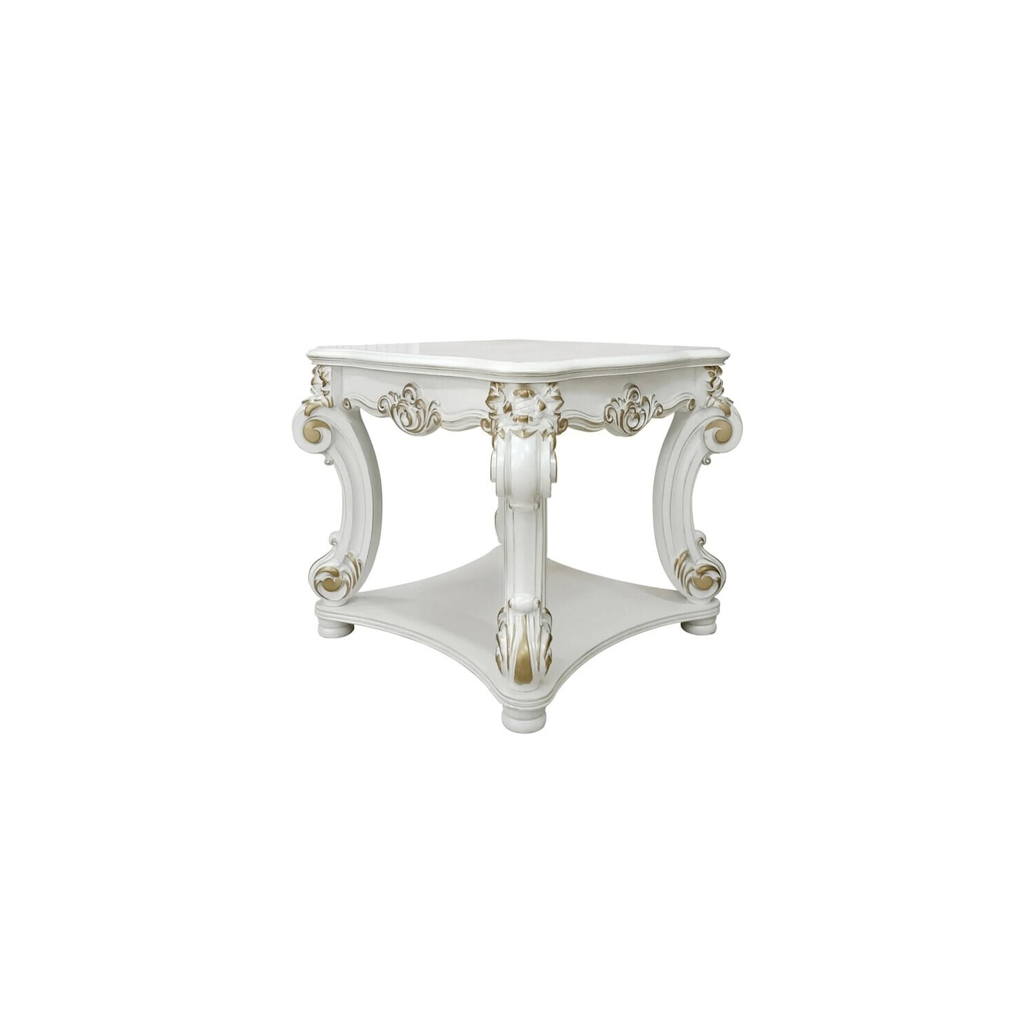HomeStock Asian Allure 31 Inch Side End Table with Brushed Gold ...