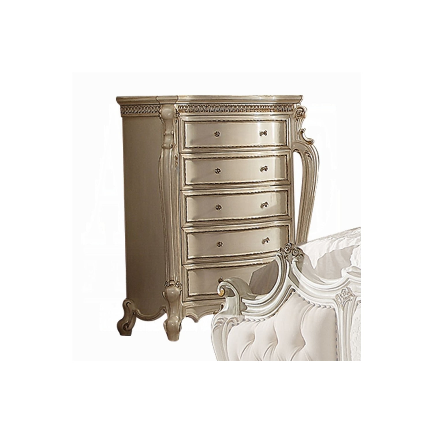 HomeStock Asian Allure Antique Pearl Chest - 46" x 21" x 55"H, 5 ...