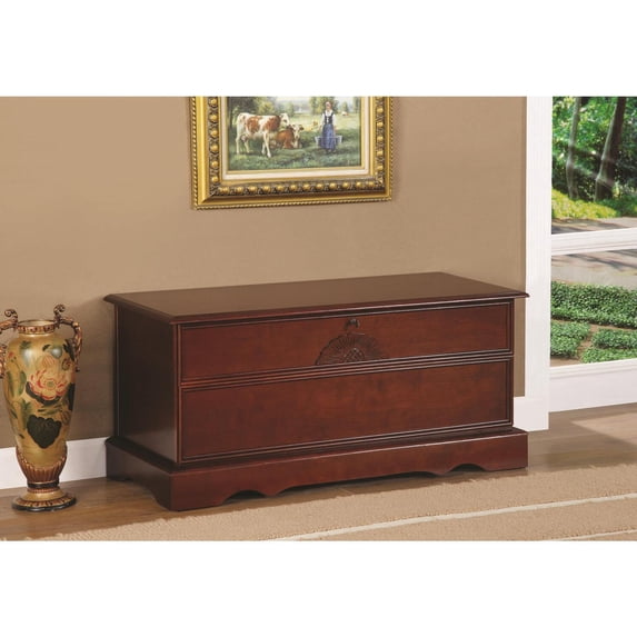 Storage Chest Wood Locking Lid Trunk Ottoman Chest Decorative Box ...