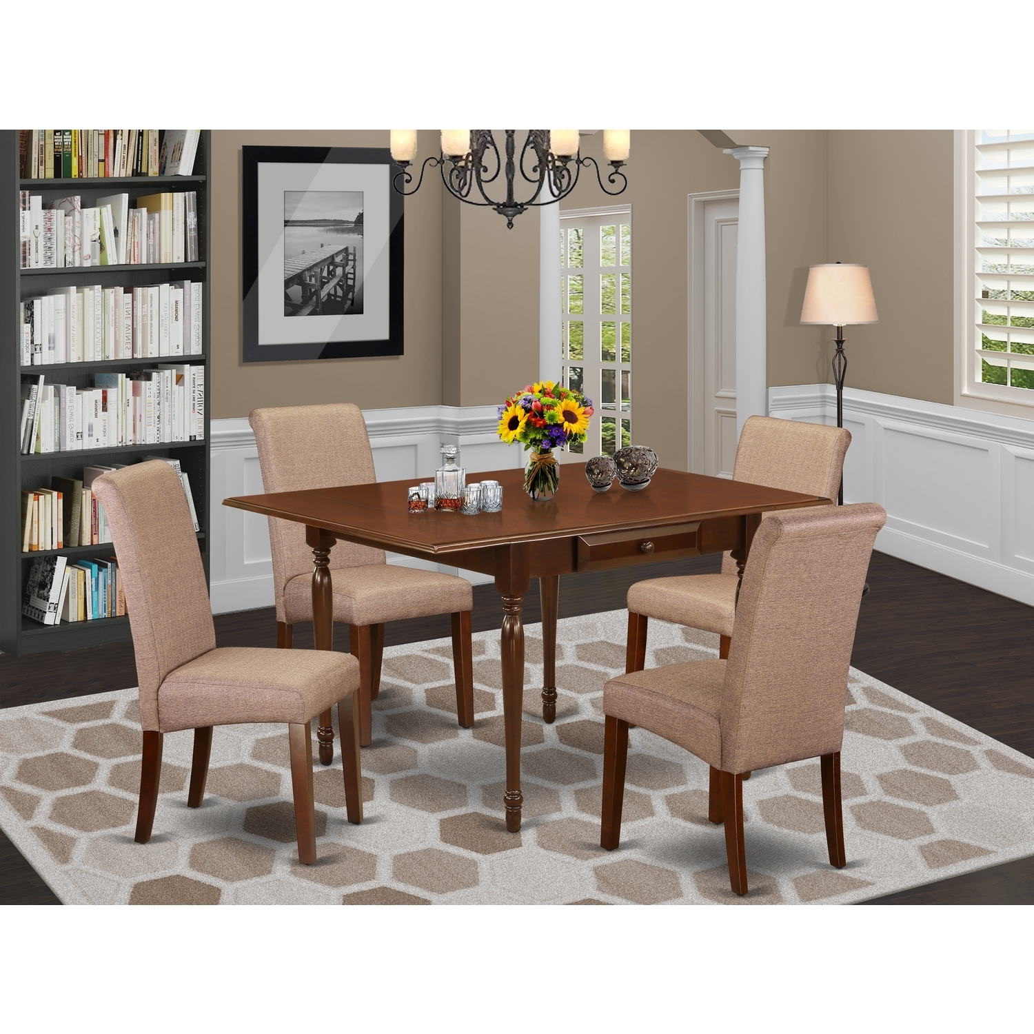 HomeStock Baroque Beauty 5Pc Dinette Set Contains A Rectangle Table And ...