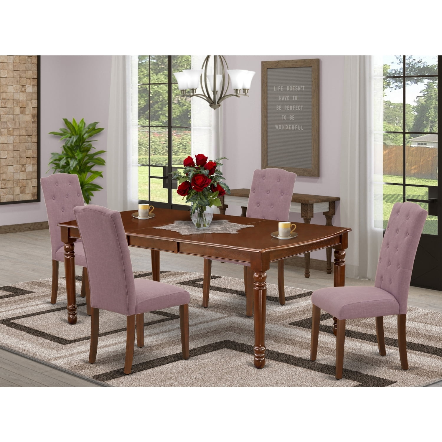 HomeStock Baroque Beauty 5Pc Dining Set Includes A Rectangle Dinette ...