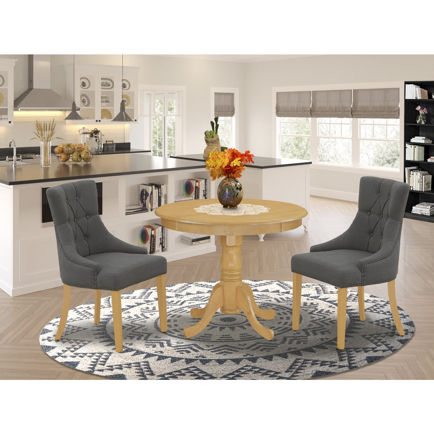 HomeStock Baroque Bliss 3Pc Dinette Set Includes A Small Rounded ...