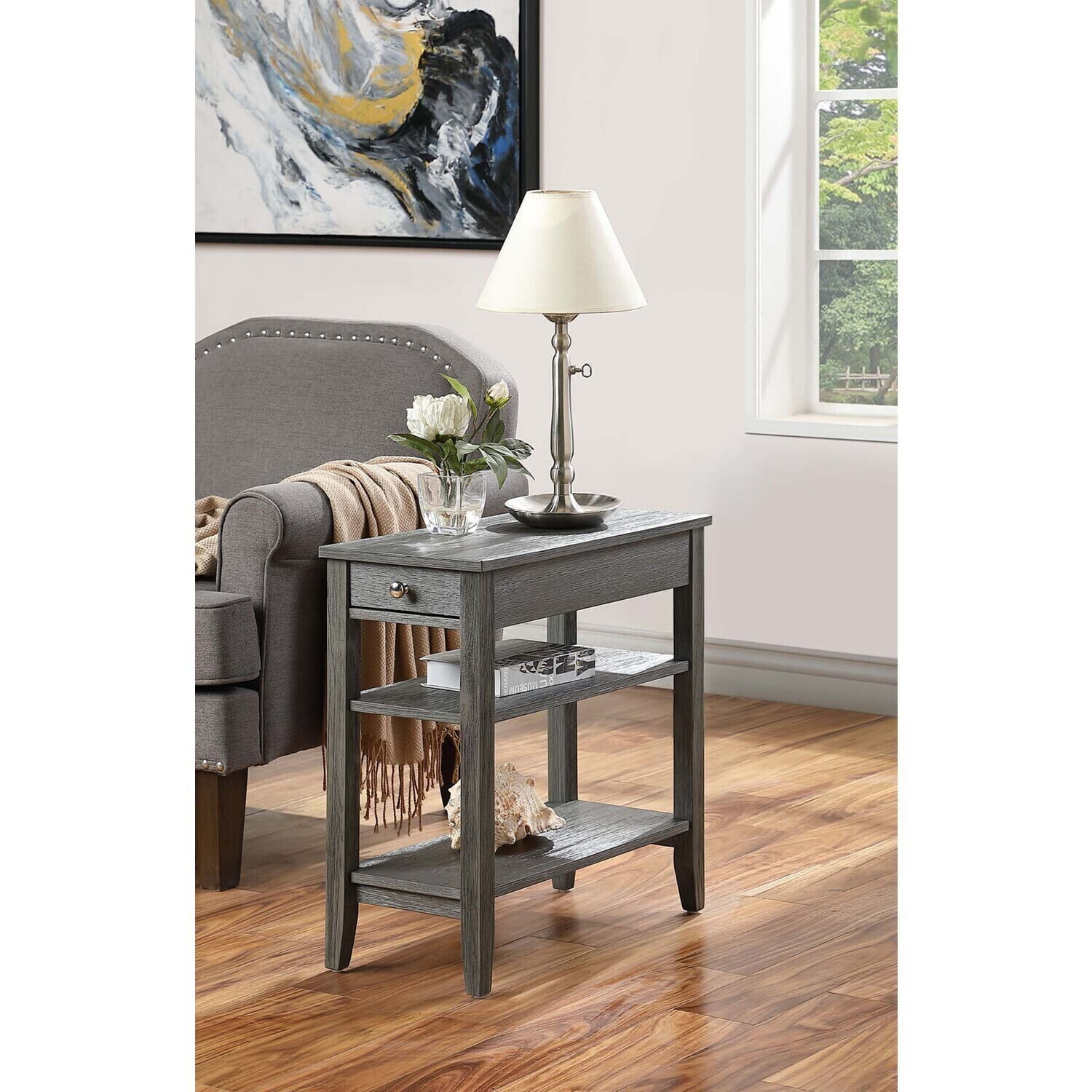 HomeStock Baroque Bliss Three Tier End Table With Drawer - 24" H x 23.5 ...
