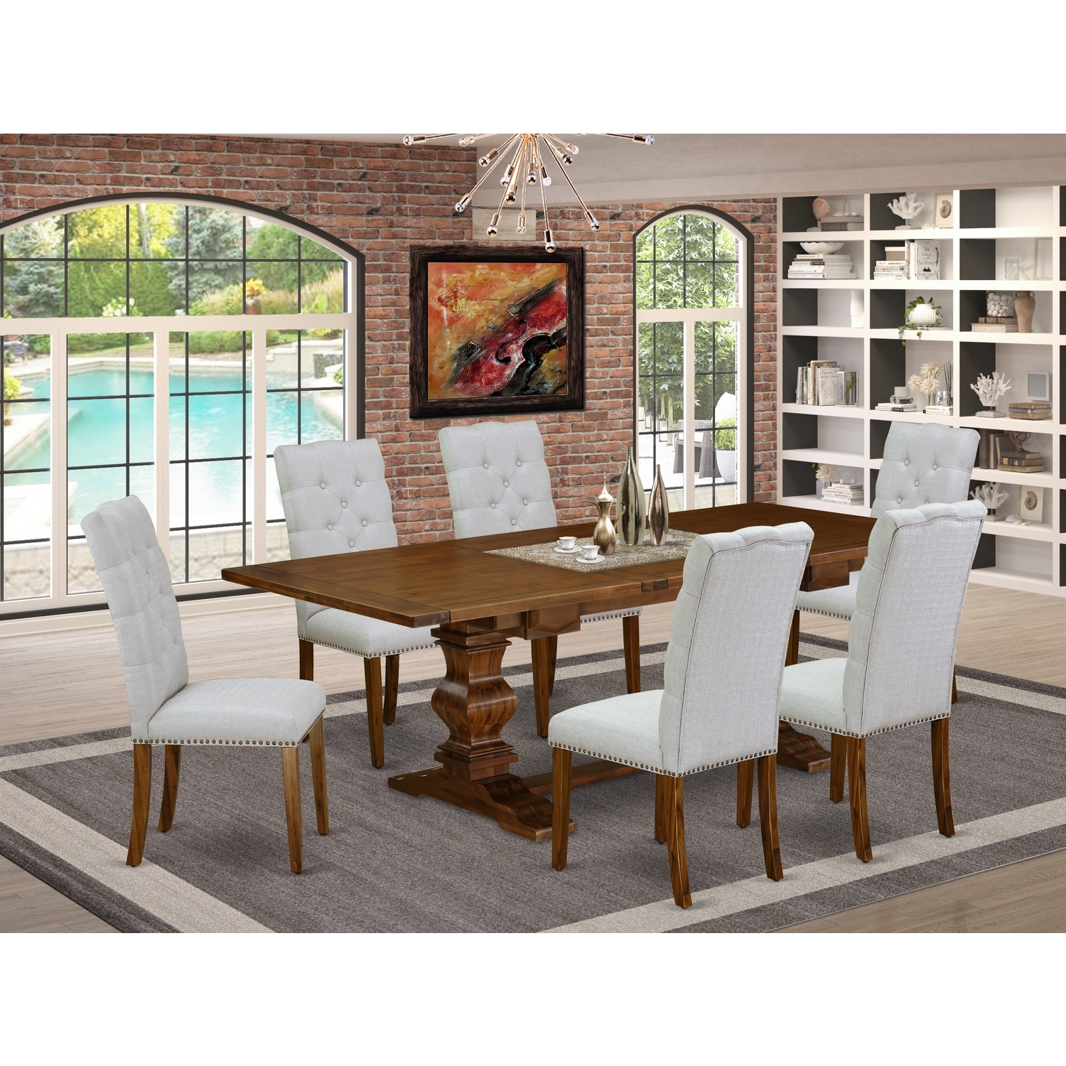 HomeStock Baroque Bonanza 7-Piece Kitchen Table Set With Chair S Legs ...