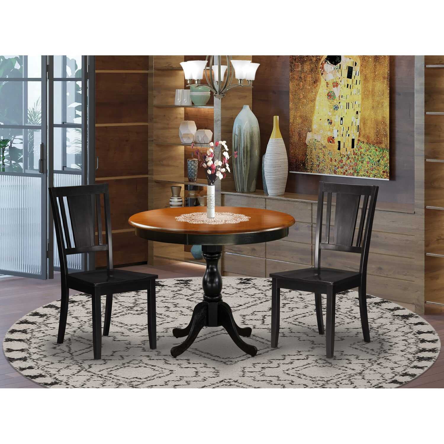 HomeStock Baroque Bonanza Modern Compact Dining Room Table Set Includes ...