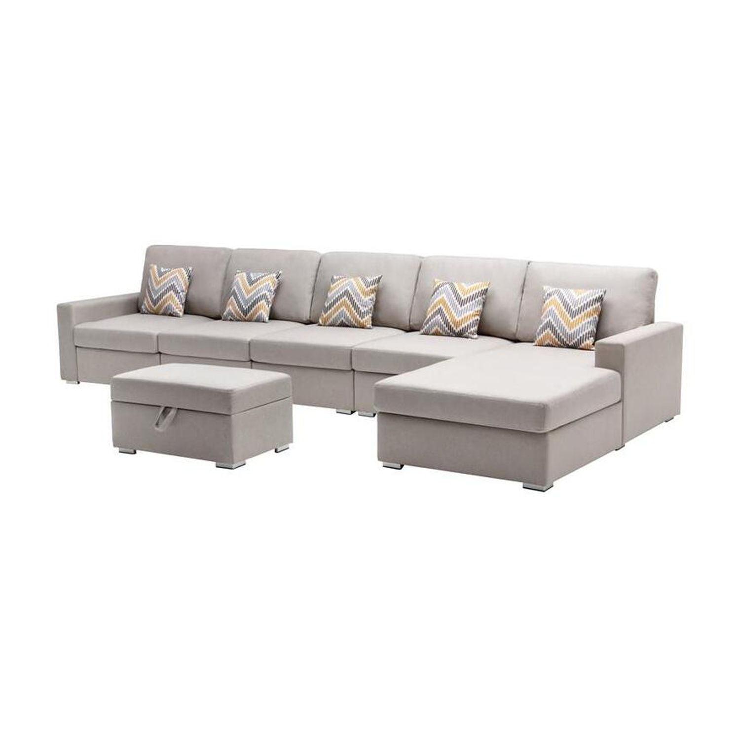 HomeStock Baroque Brilliance 6Pc Reversible Sectional Sofa Chaise w ...