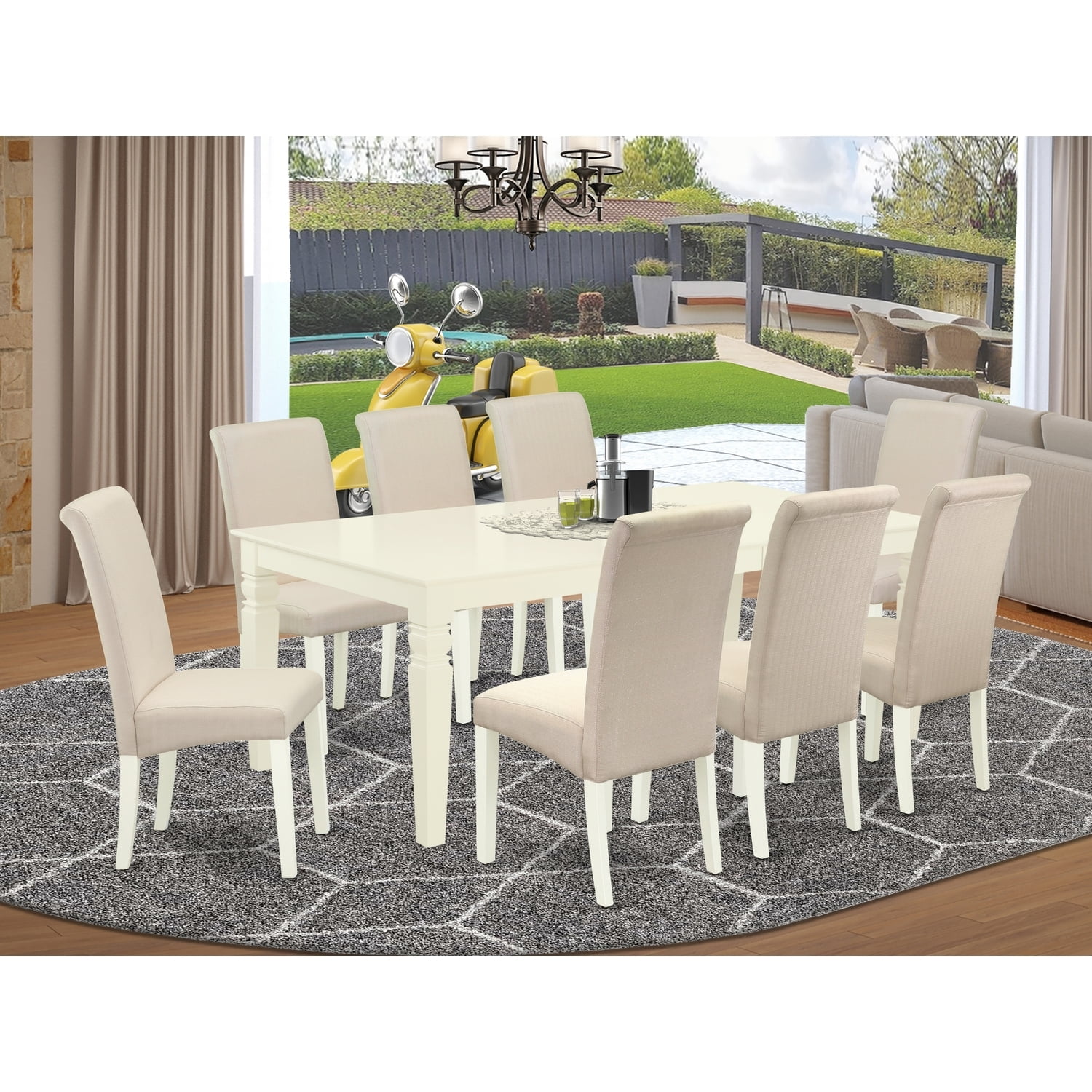HomeStock Baroque Brilliance 9Pc Dining Set Includes A Rectangle Dining ...