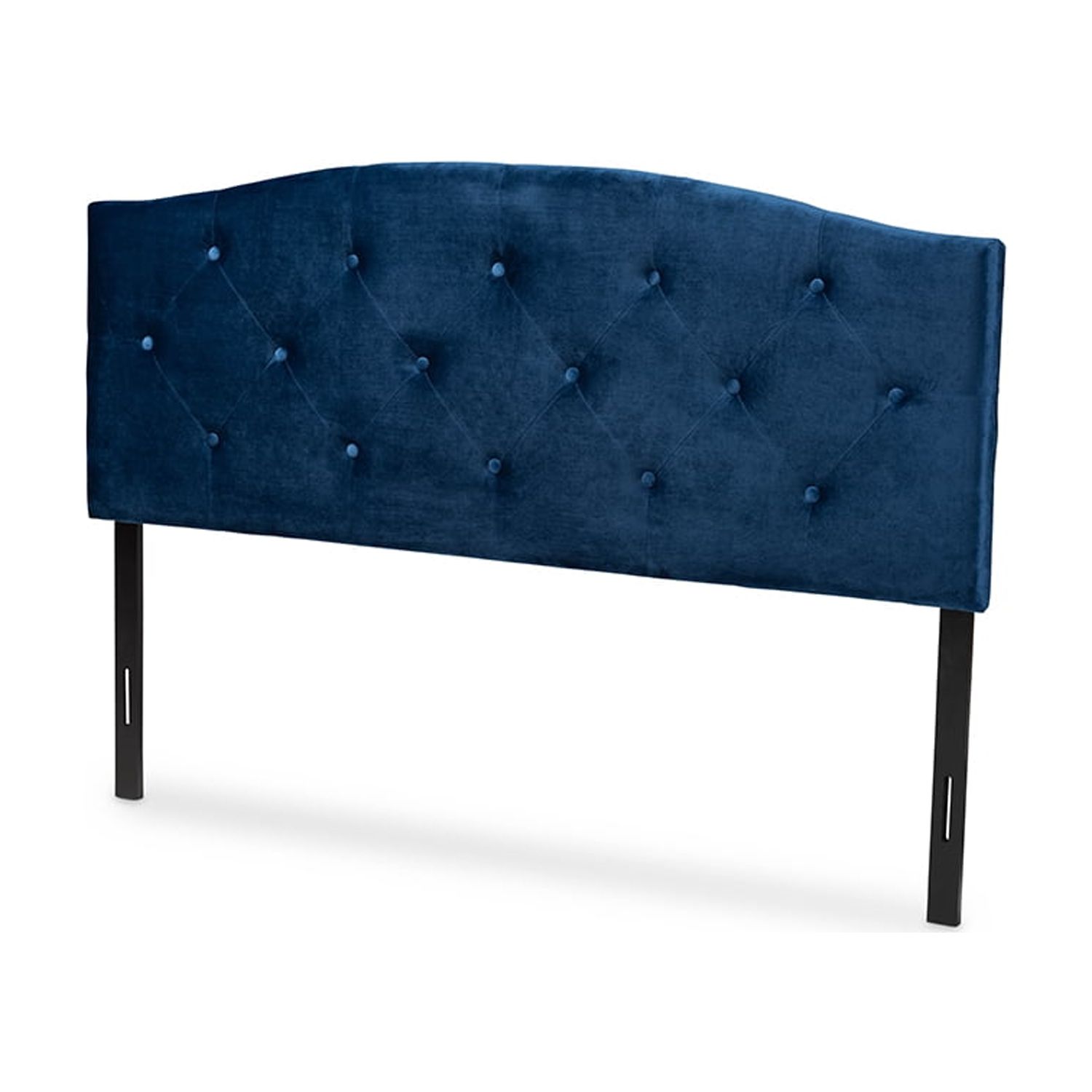 Velvet Headboard Full Size, Navy Blue Upholstered Bed Frame, Baroque ...