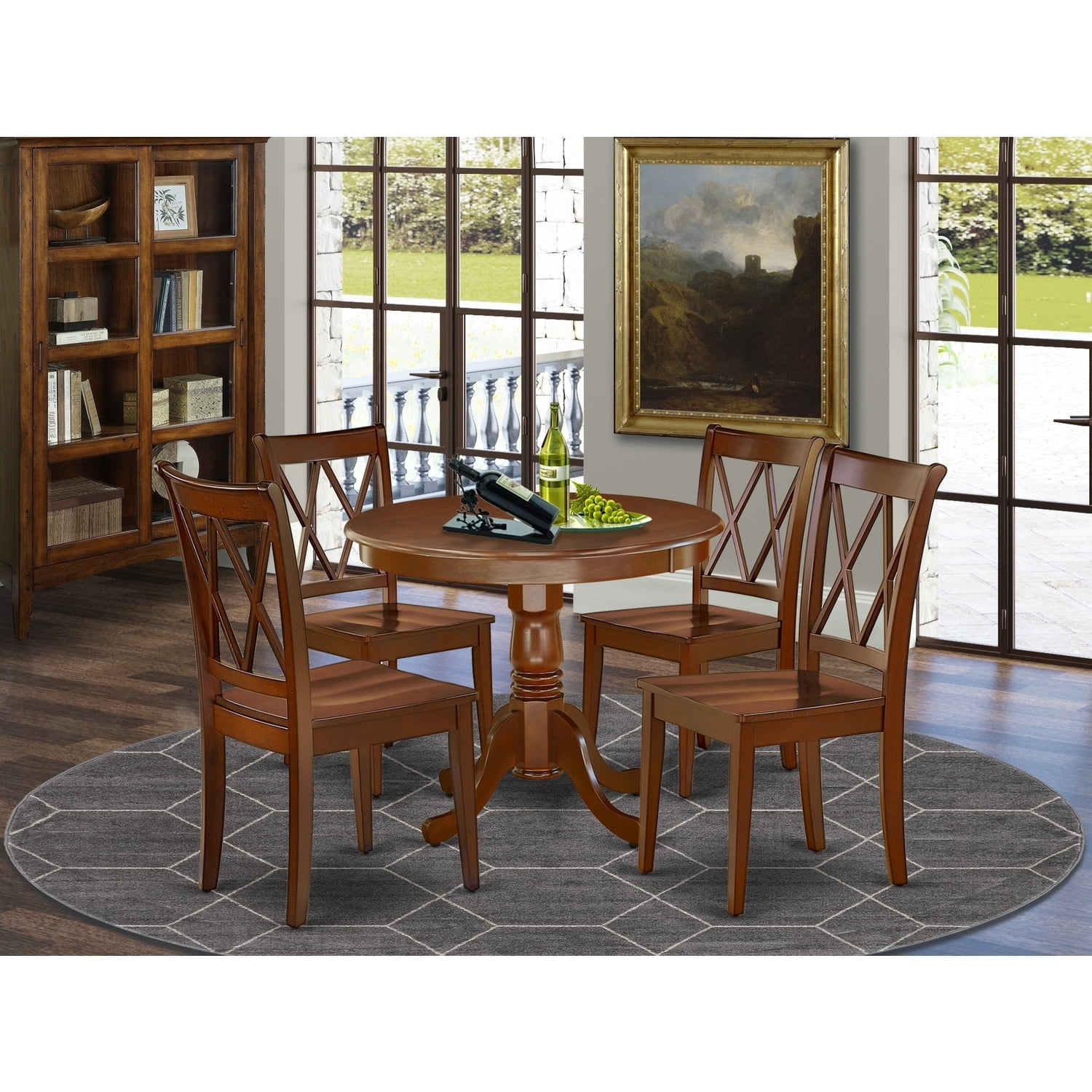 Round Kitchen Dinette Set - 5 Piece Table & Chairs - Small Space Dining ...