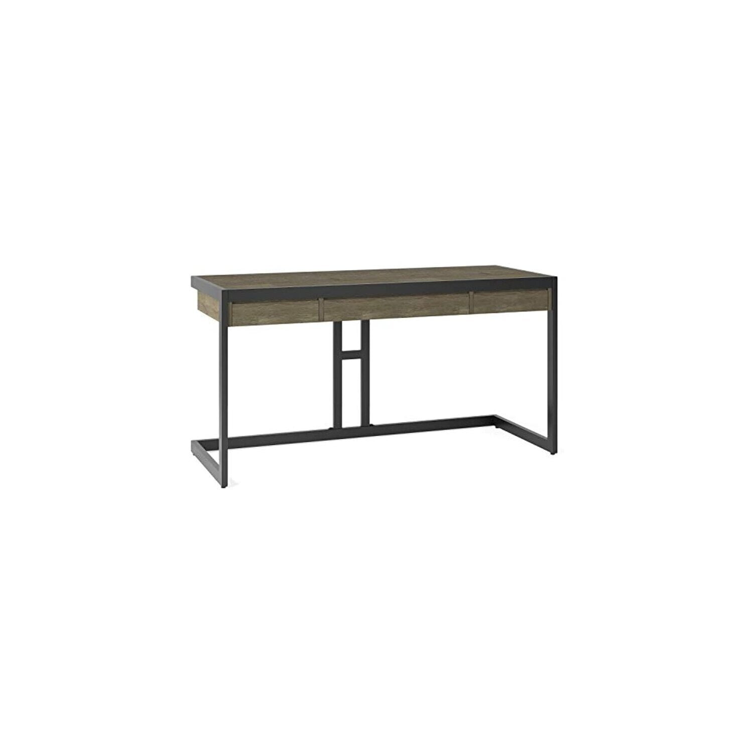 Acacia Wood Desk - 60" Office Desk with Keyboard Tray & 2 Drawers ...