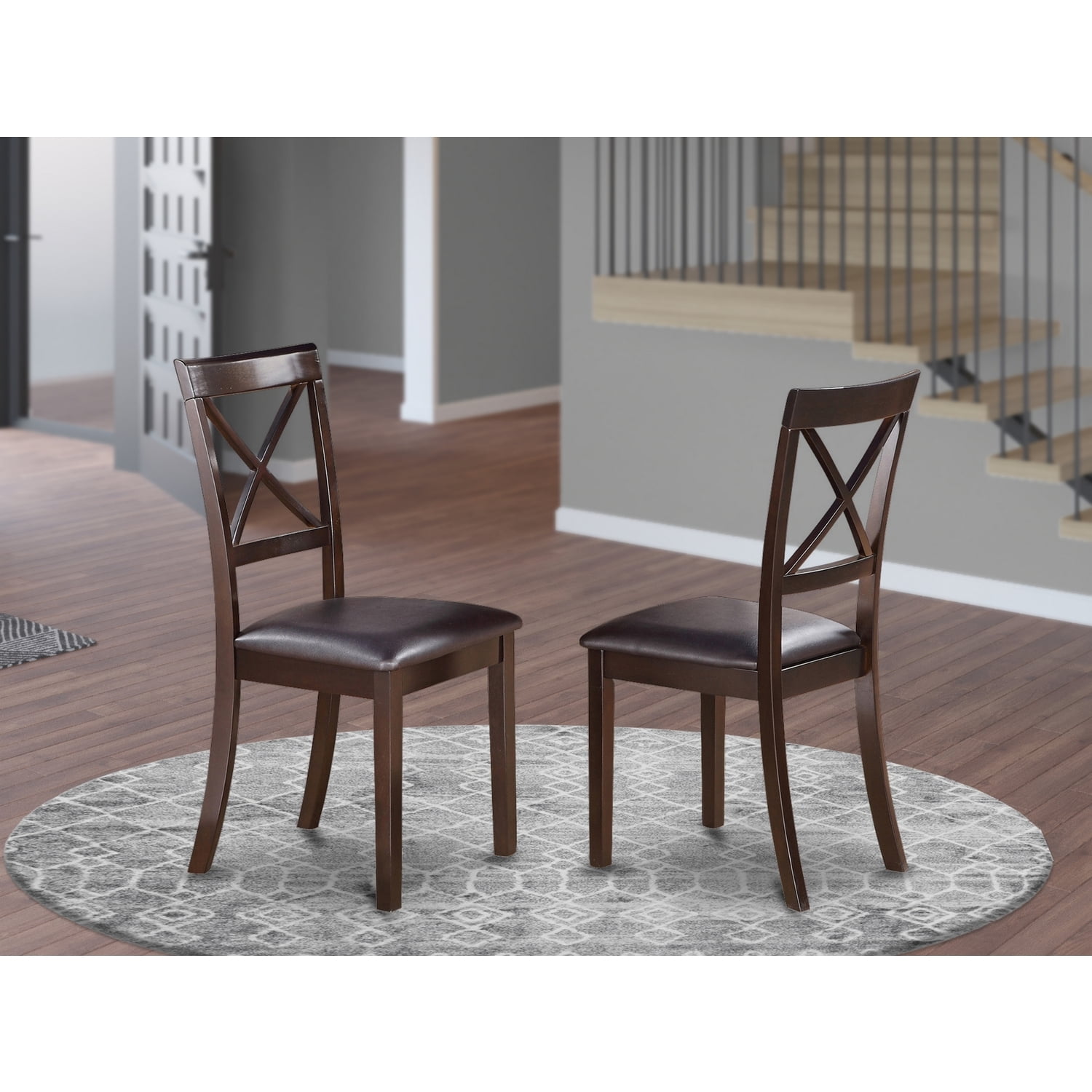 HomeStock Beachy Beauty X- Back Chair For Dining Room With Wood Seat ...