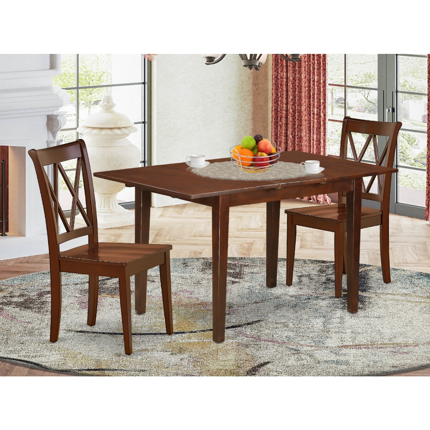 HomeStock Beachy Boho 3 Piece Kitchen Table Set for Small Spaces ...