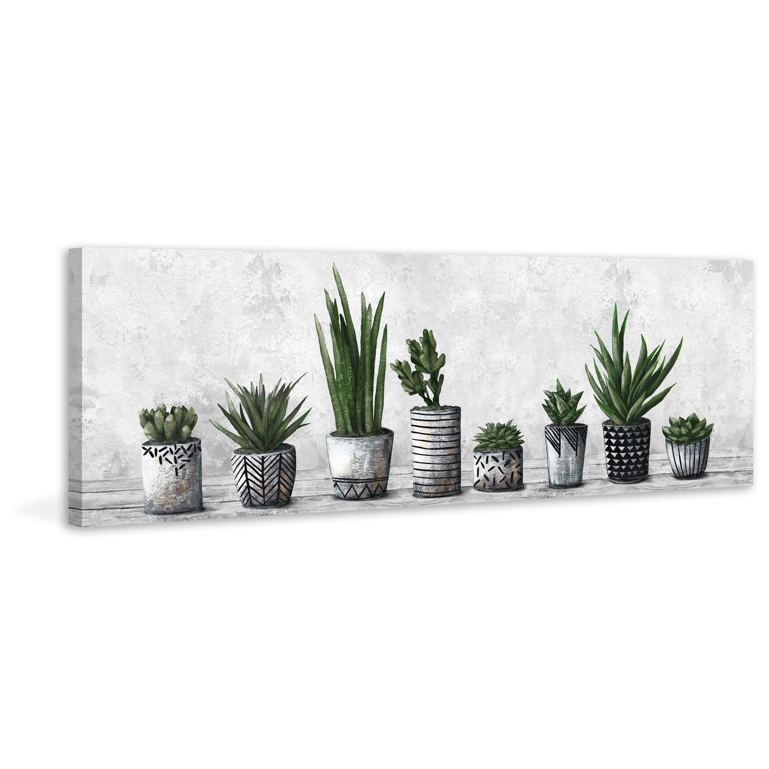 HomeStock Beachy Boho Amazing Pile Of Succulents Painting Print On ...