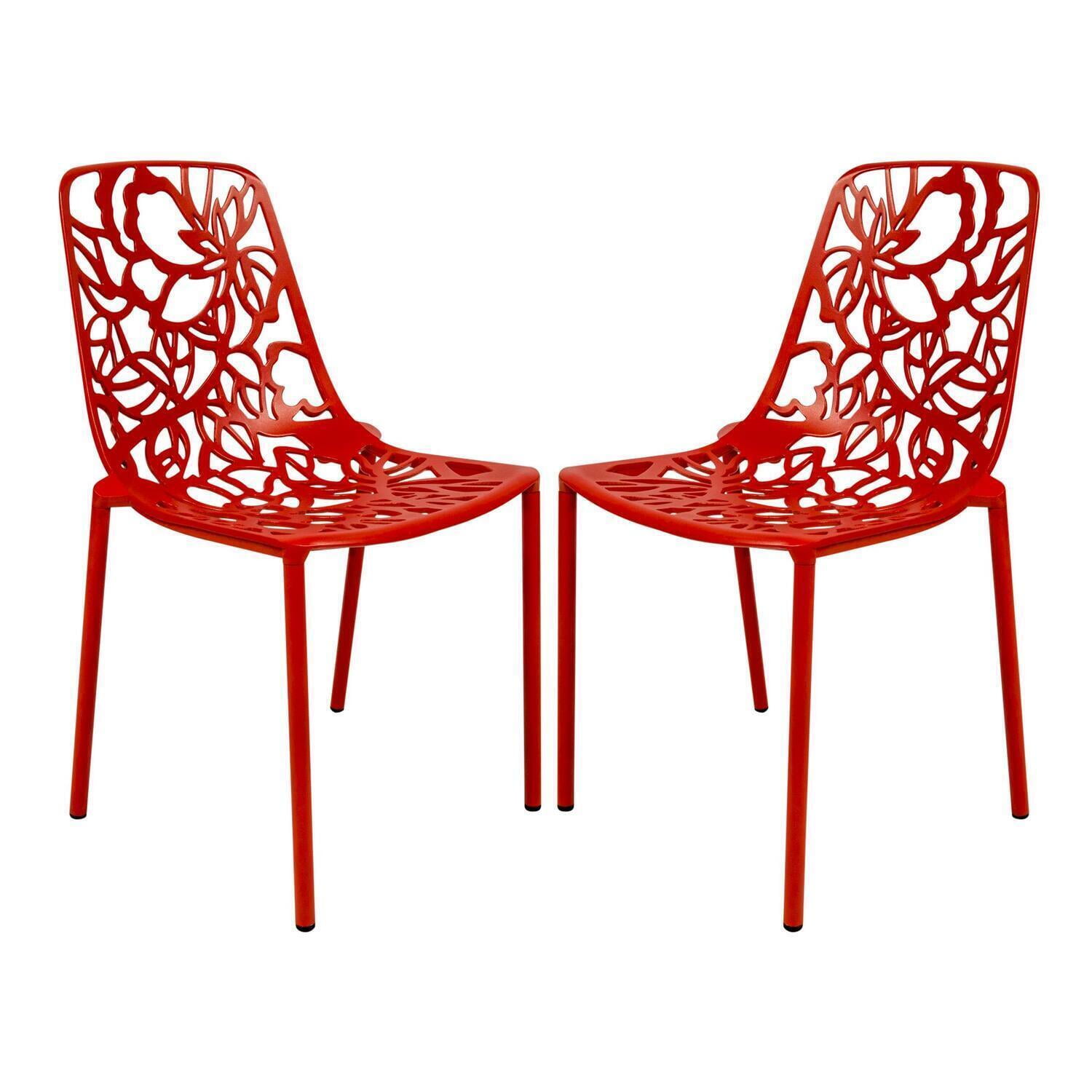 Modern Aluminum Accent Chairs - Beachy Boho Patio Furniture Set of 2 ...