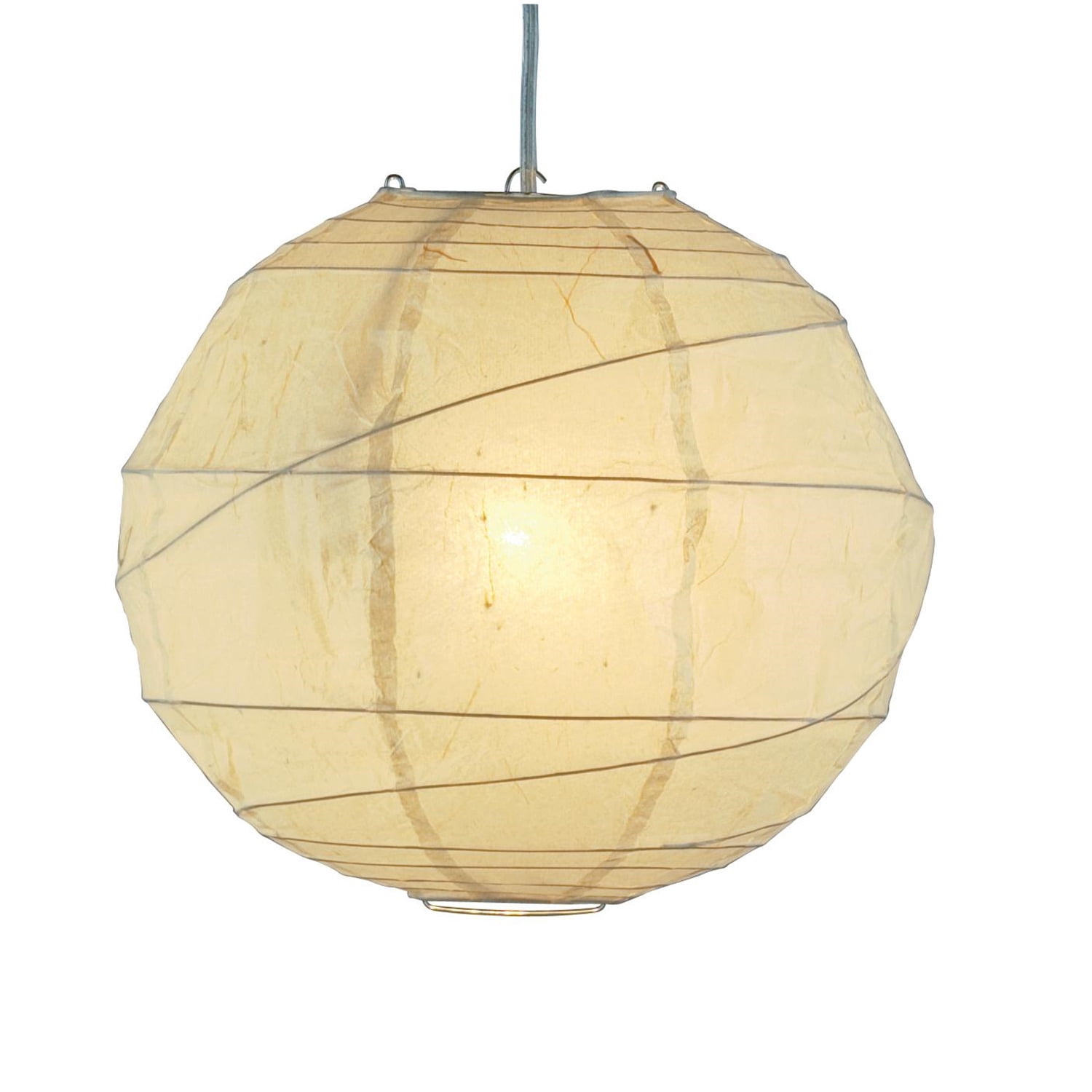HomeStock Beauty Pendant Light, 24" Dia - Natural Round Rice Paper ...