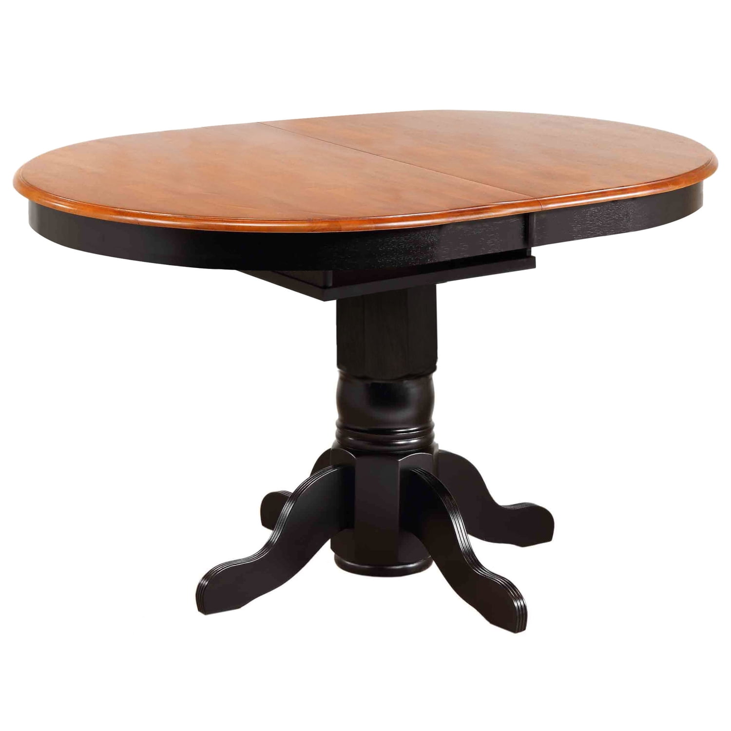 Extendable Oval Dining Table - Butterfly Leaf Pub Table, 66" Pedestal ...
