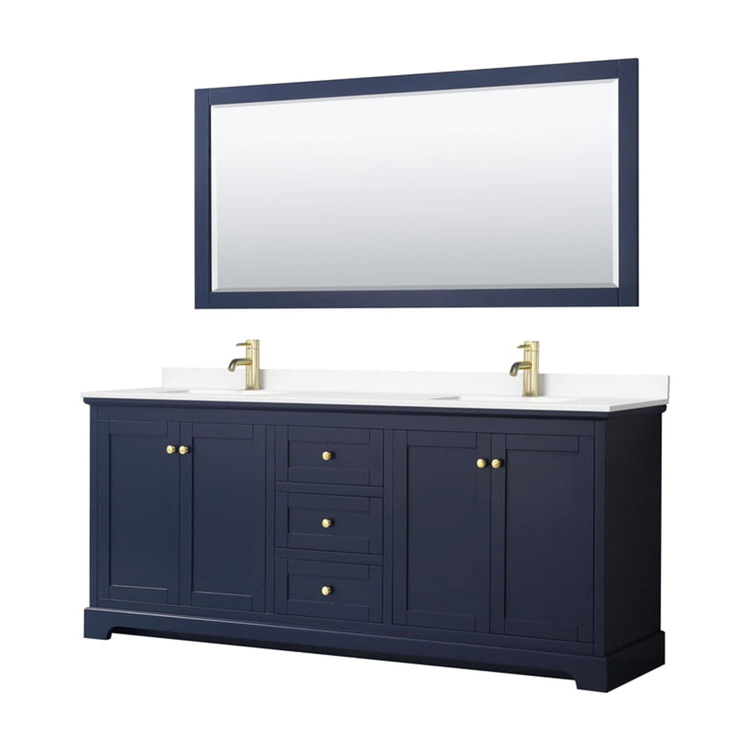 HomeStock Bohemian Bliss 80 Inch Double Bathroom Vanity in Dark Blue ...