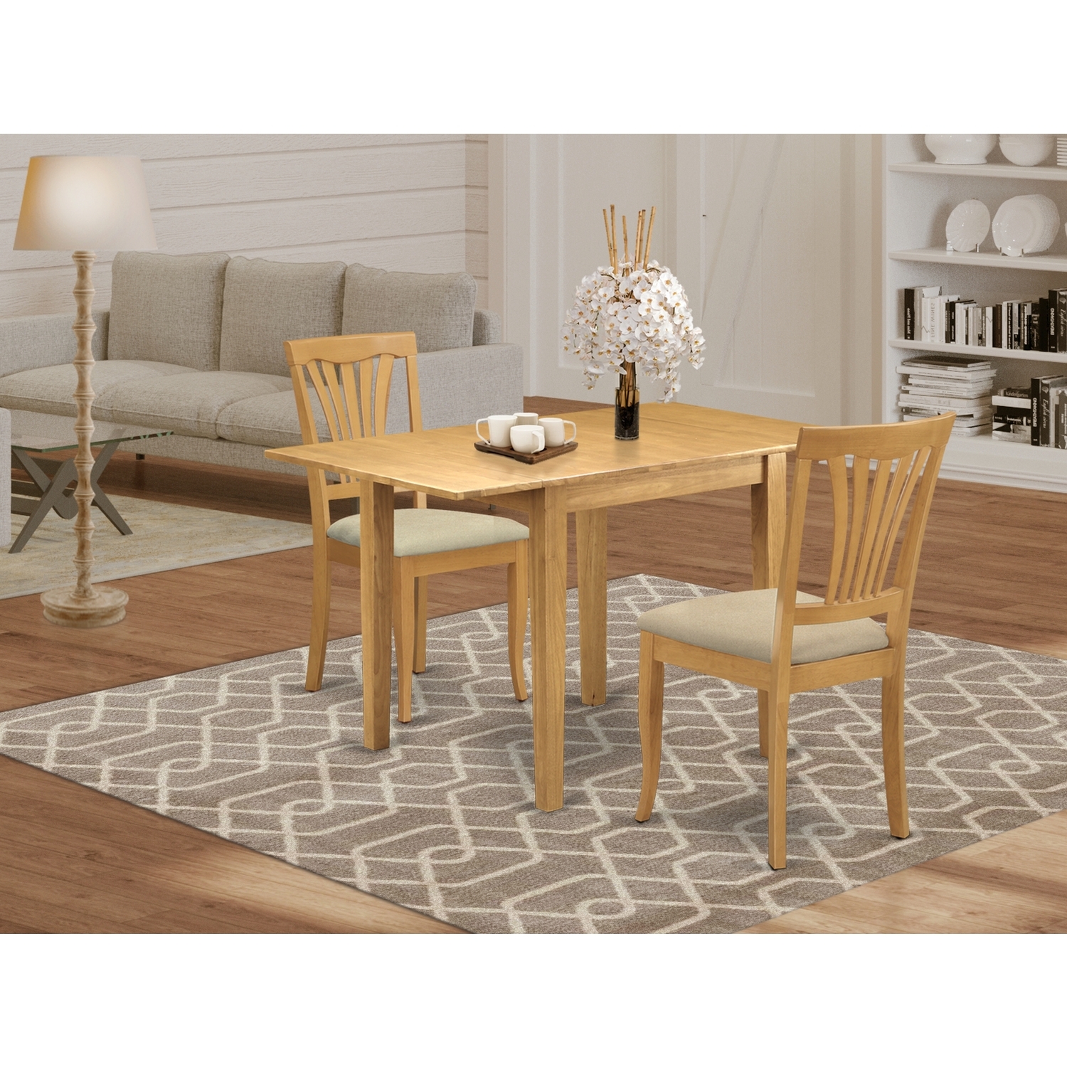 Bohemian Dining Set - 3 Piece Table & Chair Set - Solid Wood Frame ...